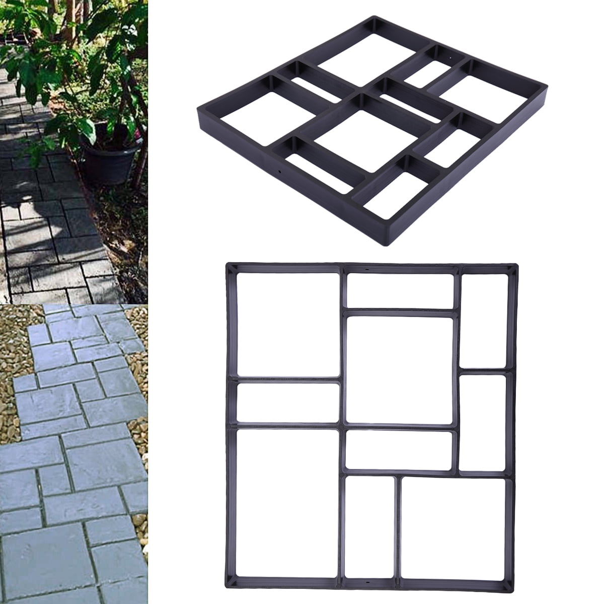 Jaxpety Plastic Garden Paver Mold Concrete Paver Stepping Stone Mold ...