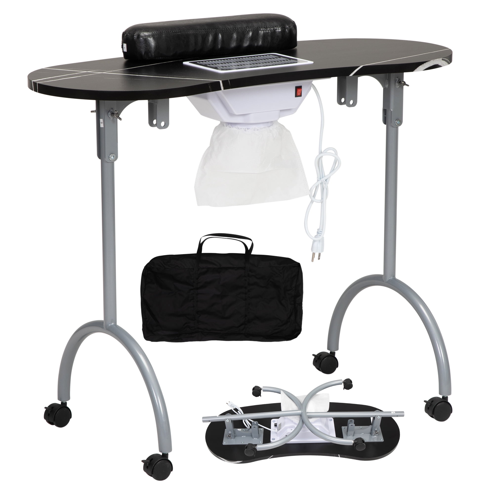Jaxpety Portable Manicure Table, Folding Nail Table, Nail Tech ...