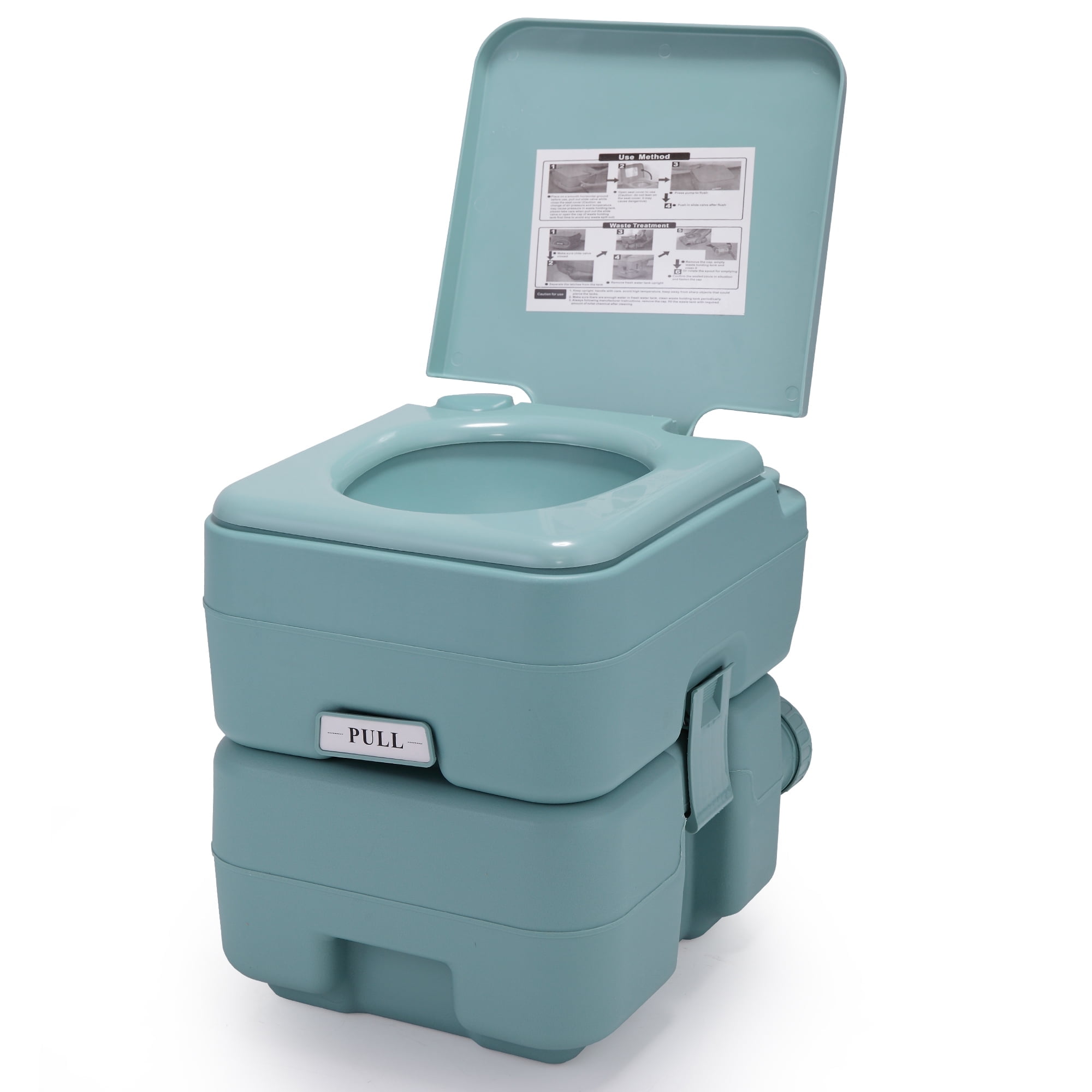 Jaxpety 20L Portable Green Backpacking Toilet with Detachable Tank for ...