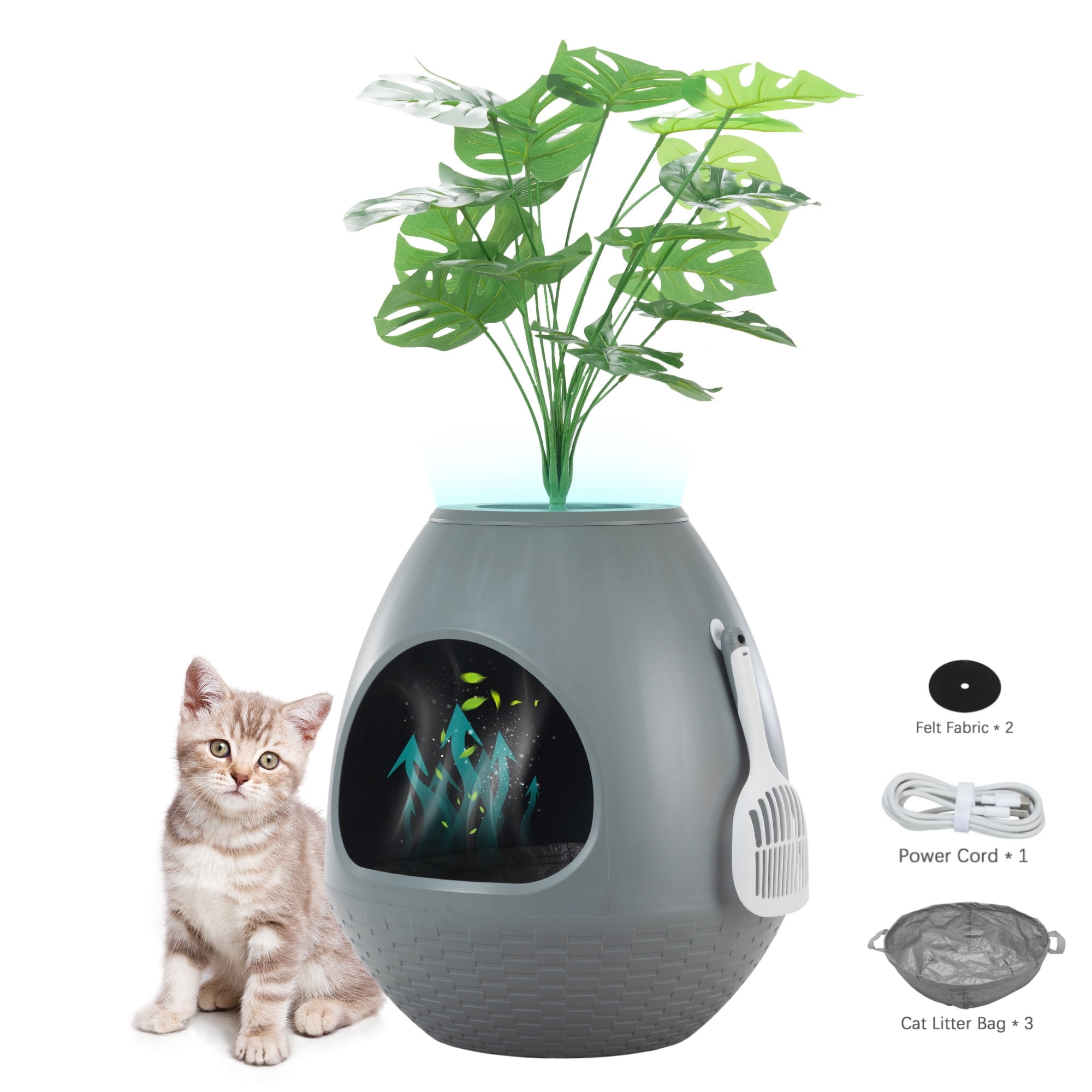 Jaxpety Smart Plant Litter Box,Hidden Cat Litter Box with Deodorization ...