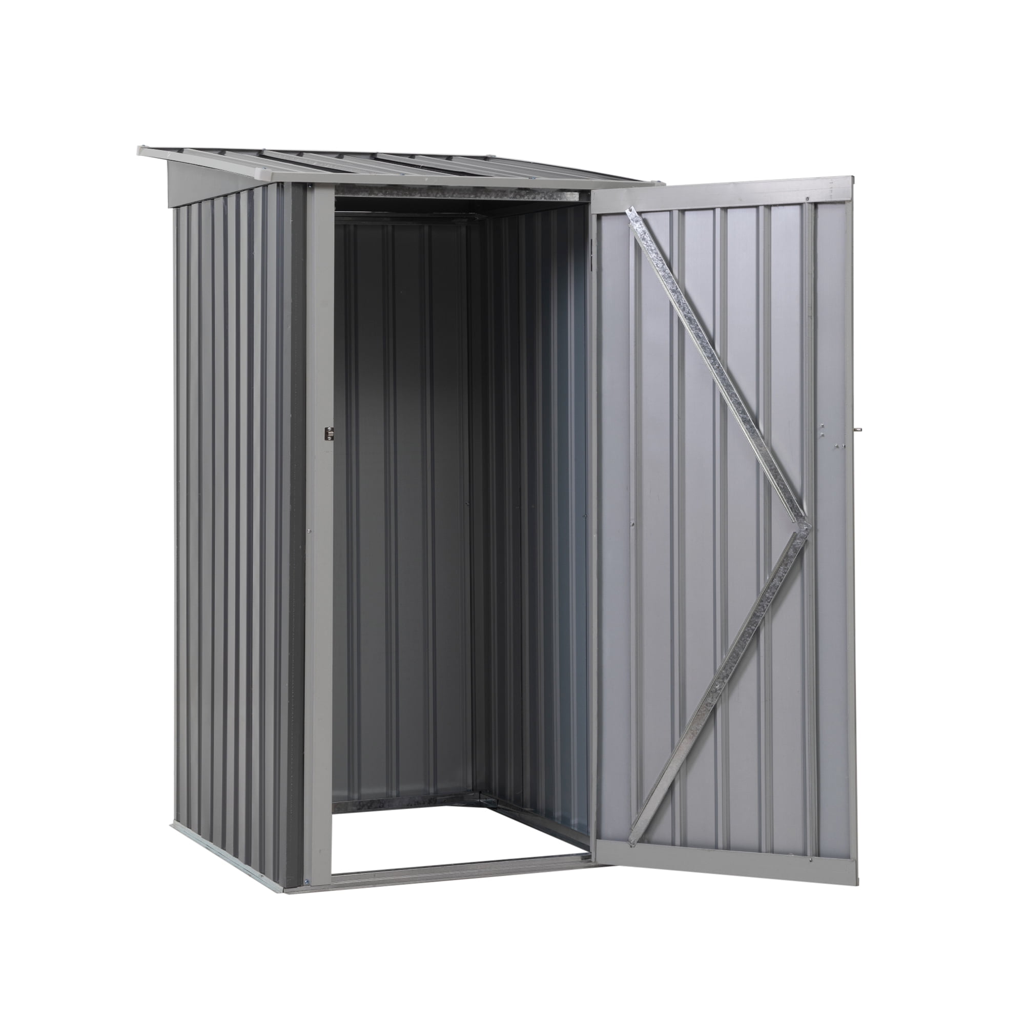 Jaxsunny 3 x 3 ft Outdoor Storage Metal Shed with Sloping Roof and ...