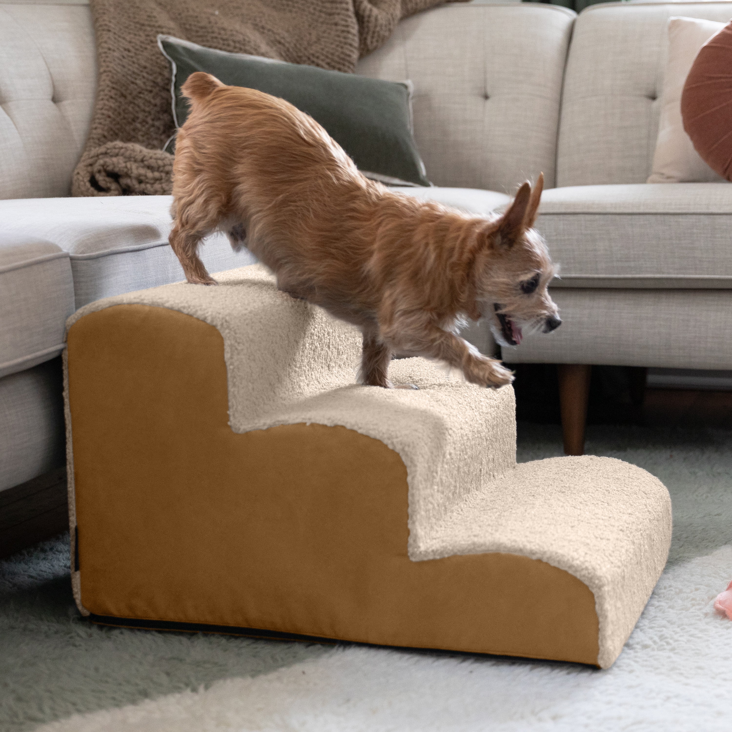 Jaxx Dubb Pet Steps - Soft Foam Stairs for Cats and Dogs - 3 Stairs & 4 ...