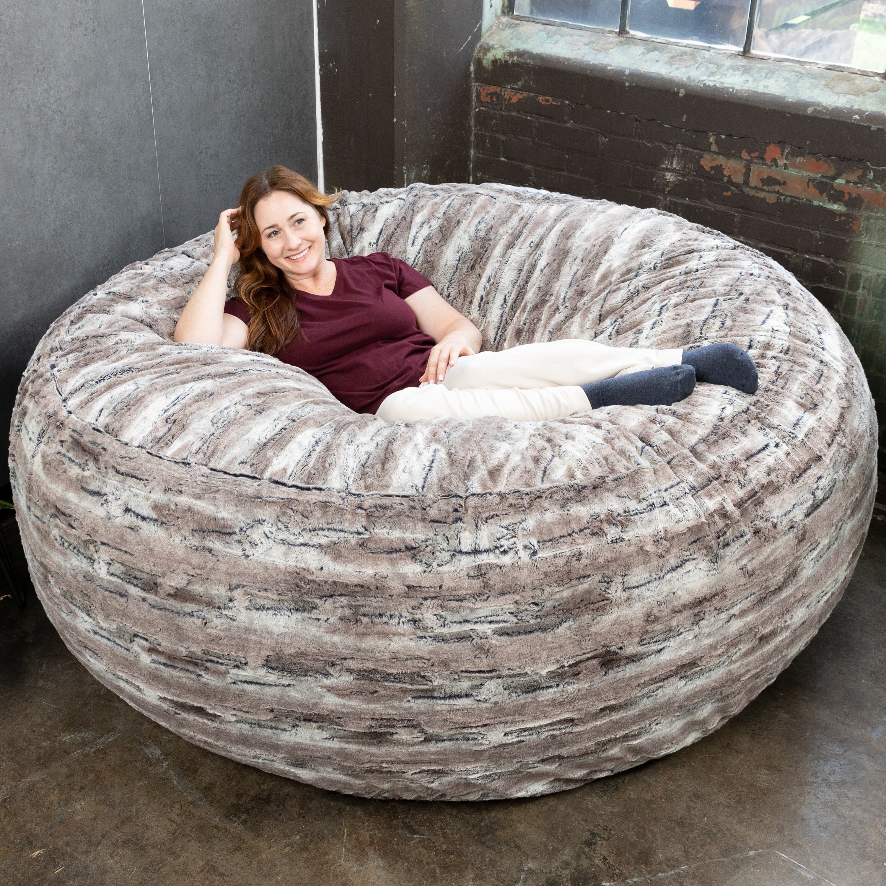 Jaxx Gigantic Mega Saxx Bean Bag Chair and Lounger For Adults Luxe Faux ...