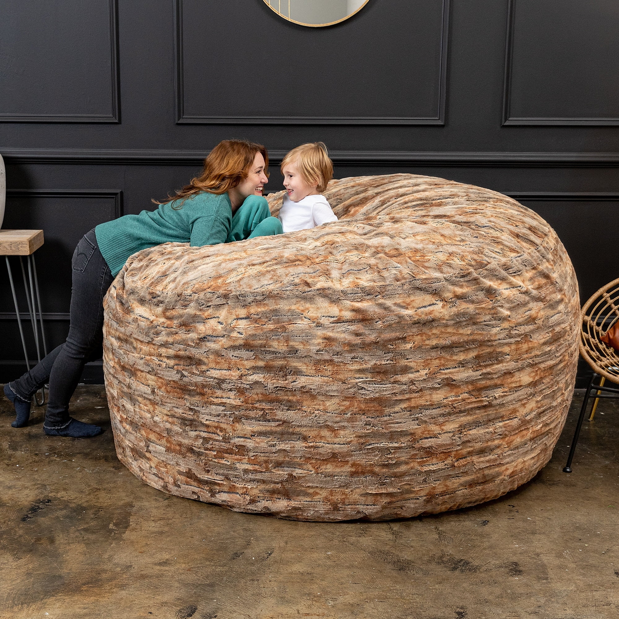 Jaxx Gigantic Mega Saxx Bean Bag Chair and Lounger For Adults Luxe Faux ...