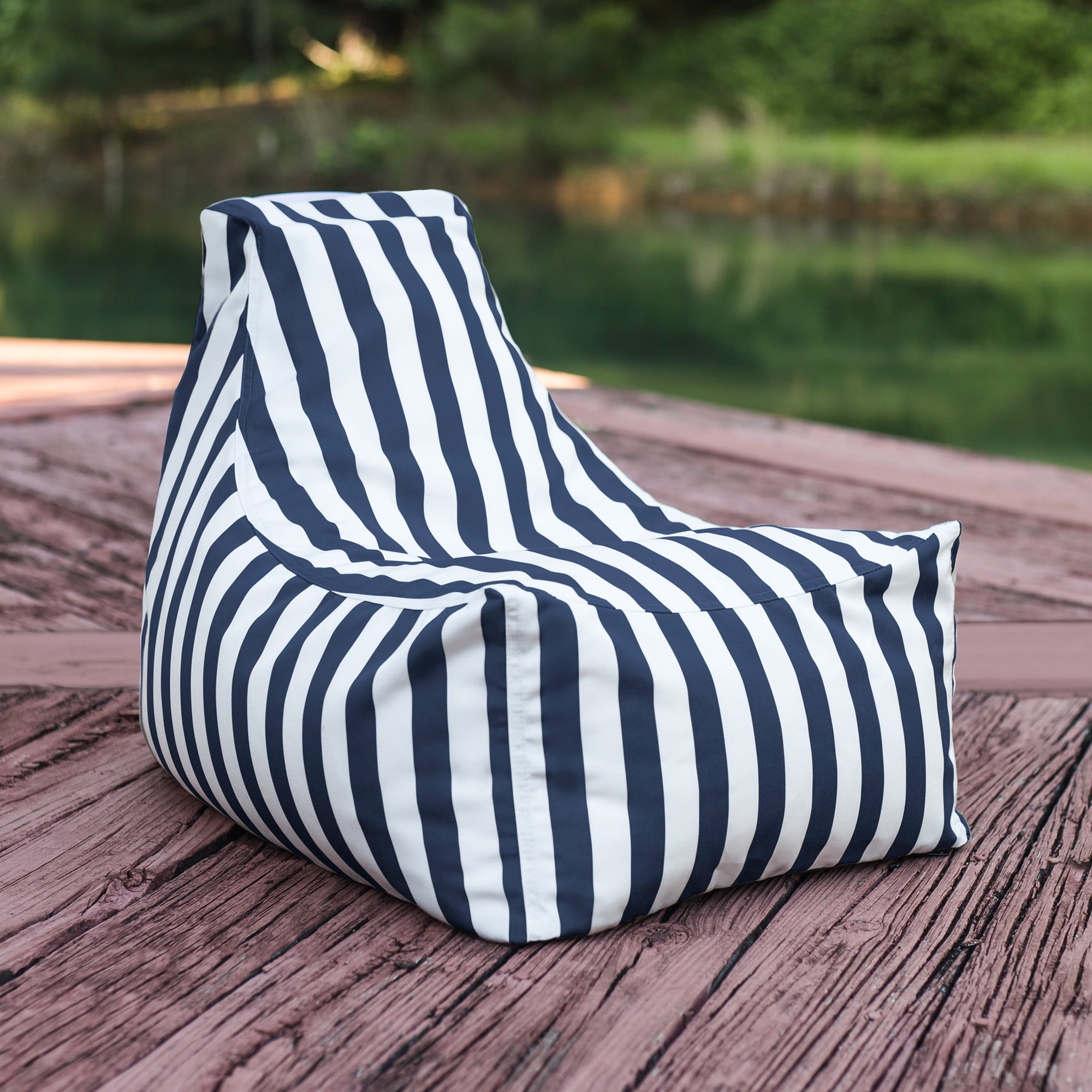Jaxx Juniper Jr Outdoor Kids Bean Bag Chair, Navy Striped - Walmart.com