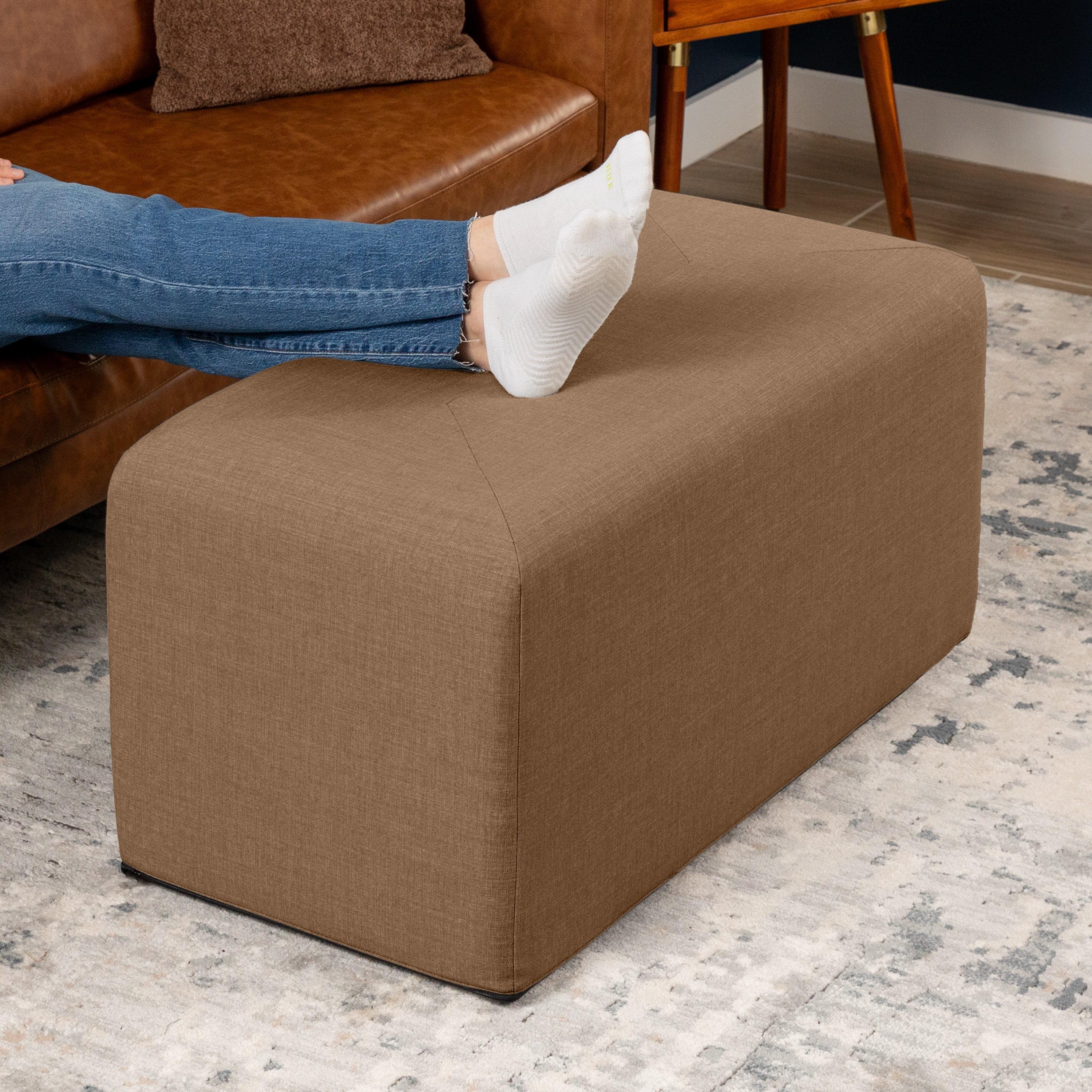 Jaxx Monroe Large Rectangular Foam Ottoman / Coffee Table, (36 x 18 ...