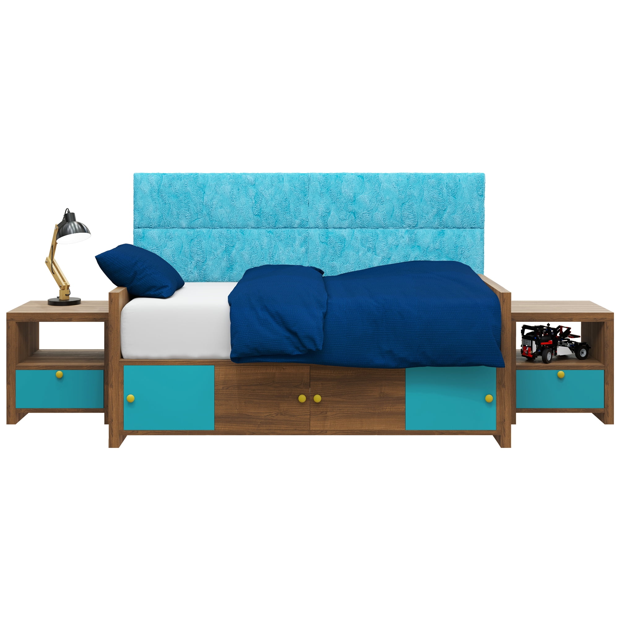 Jaxx Panelist Modern Padded Headboard - Set of 4 Textured Fun Faux Fur ...