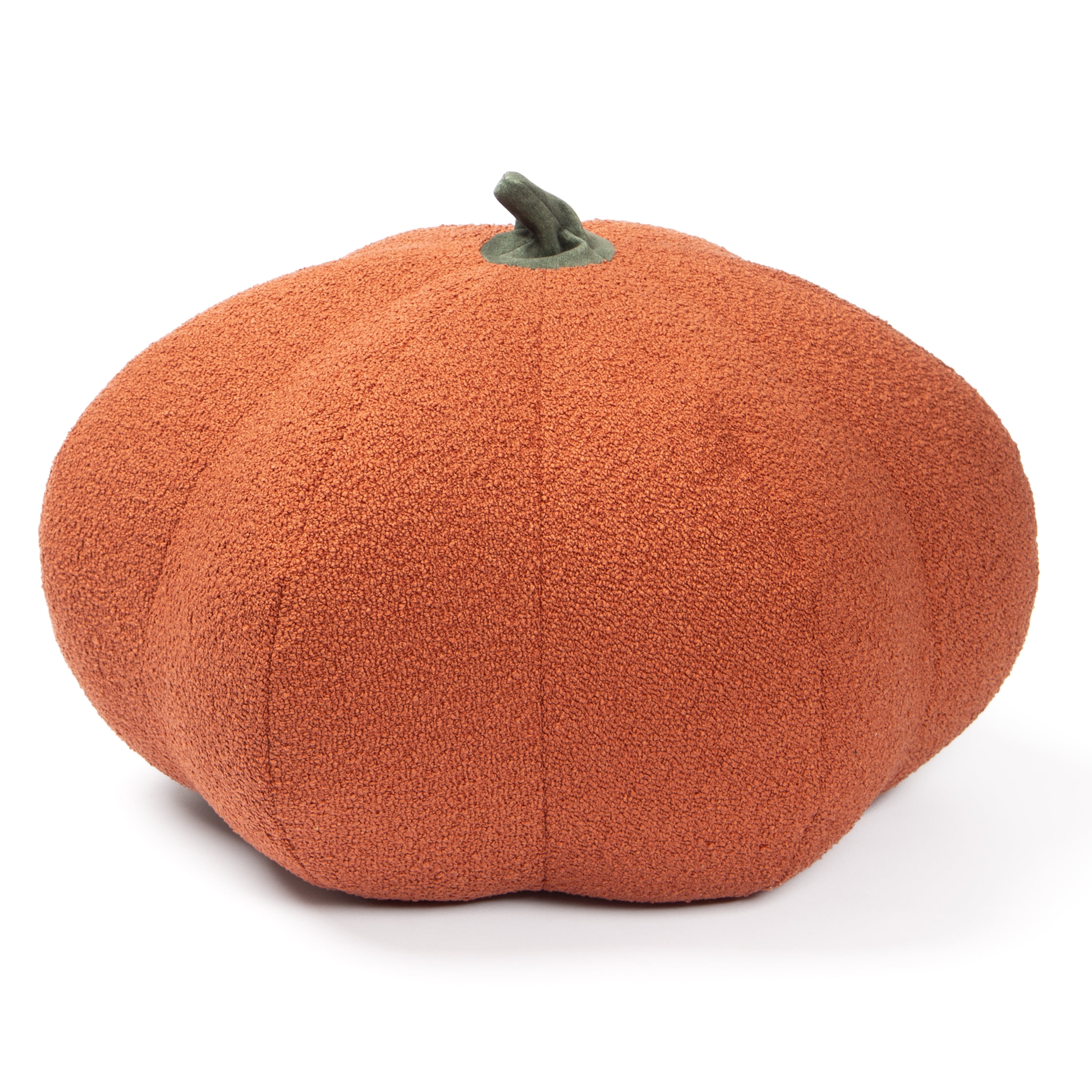 Jaxx Pumpkin Pouf - Luxurious Ottoman for Fall & Halloween Décor - Boucle Terra Cotta - Walmart.com