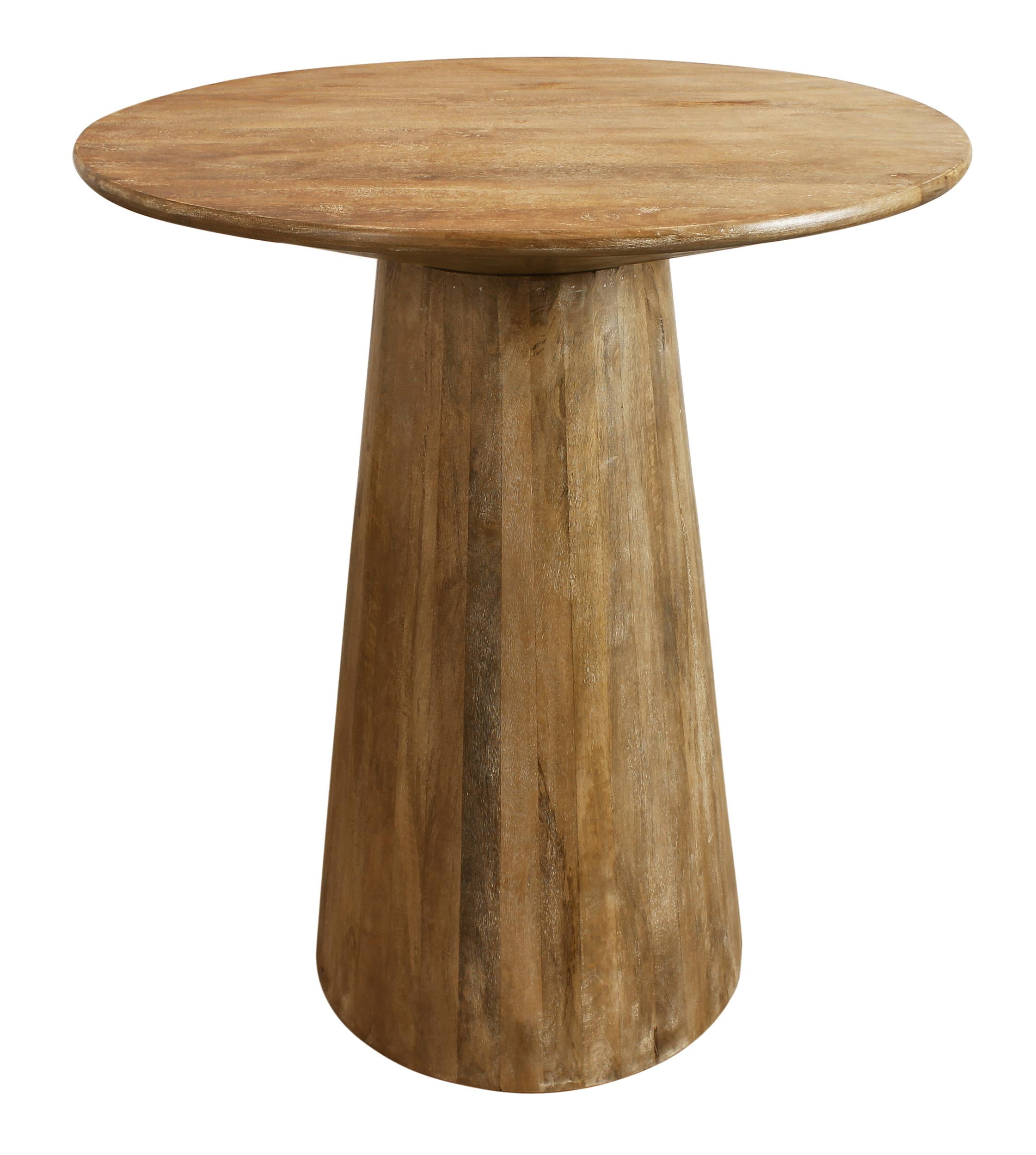Jay 36" Solid Wood Round Bar Table in Distressed Natural Finish ...