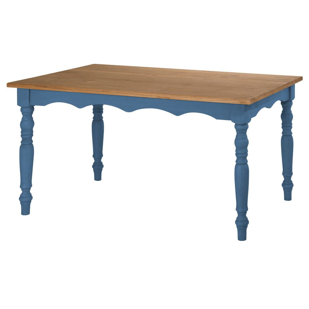 Jay 59.84" Solid Wood Dining Table in Blue Wash - Walmart.com