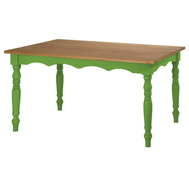 Jay 59.84" Solid Wood Dining Table in Green Wash - Walmart.com
