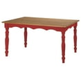 Jay 59.84" Solid Wood Dining Table in Red Wash - Walmart.com