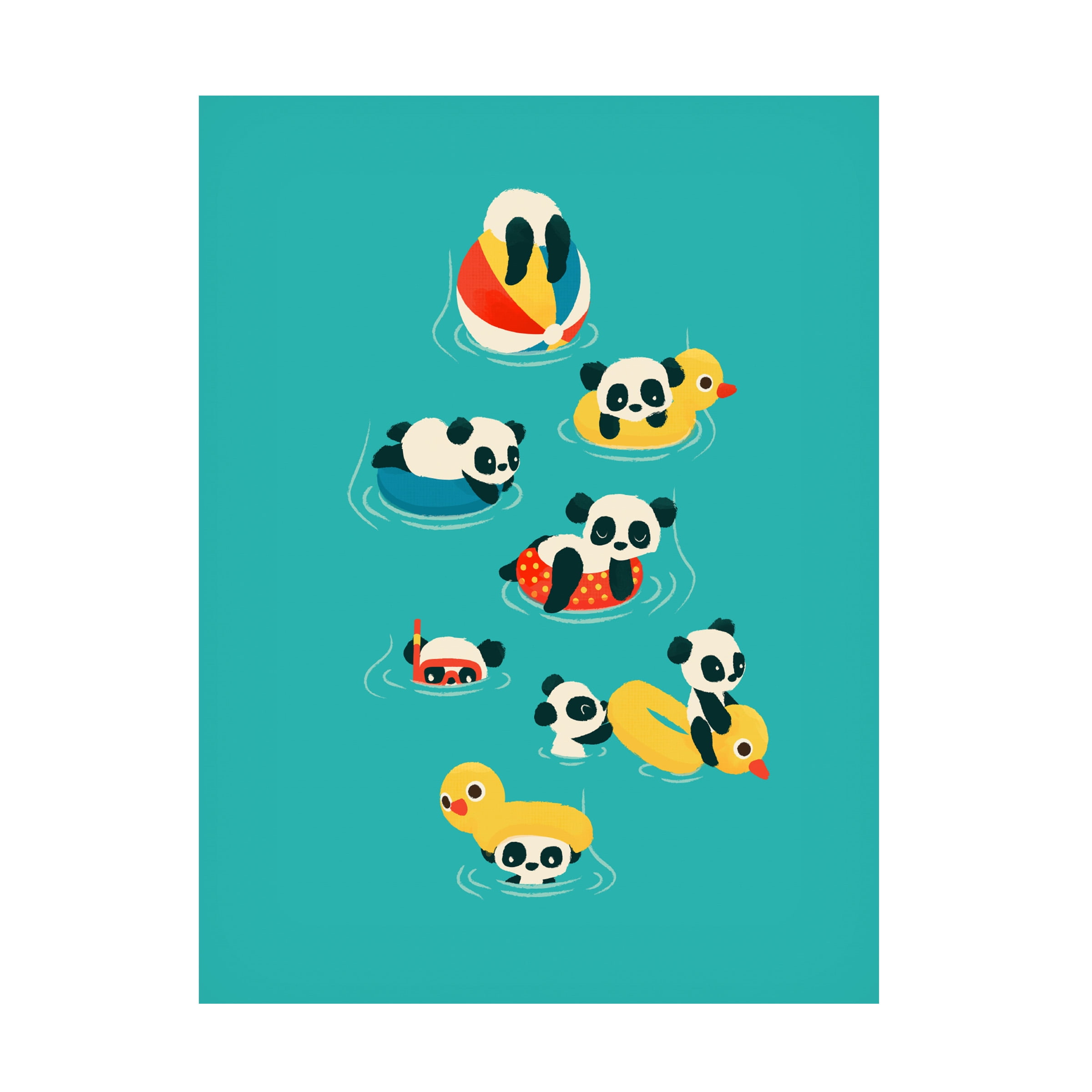 Jay Fleck 'Tubing Pandas' Canvas Art - Walmart.com