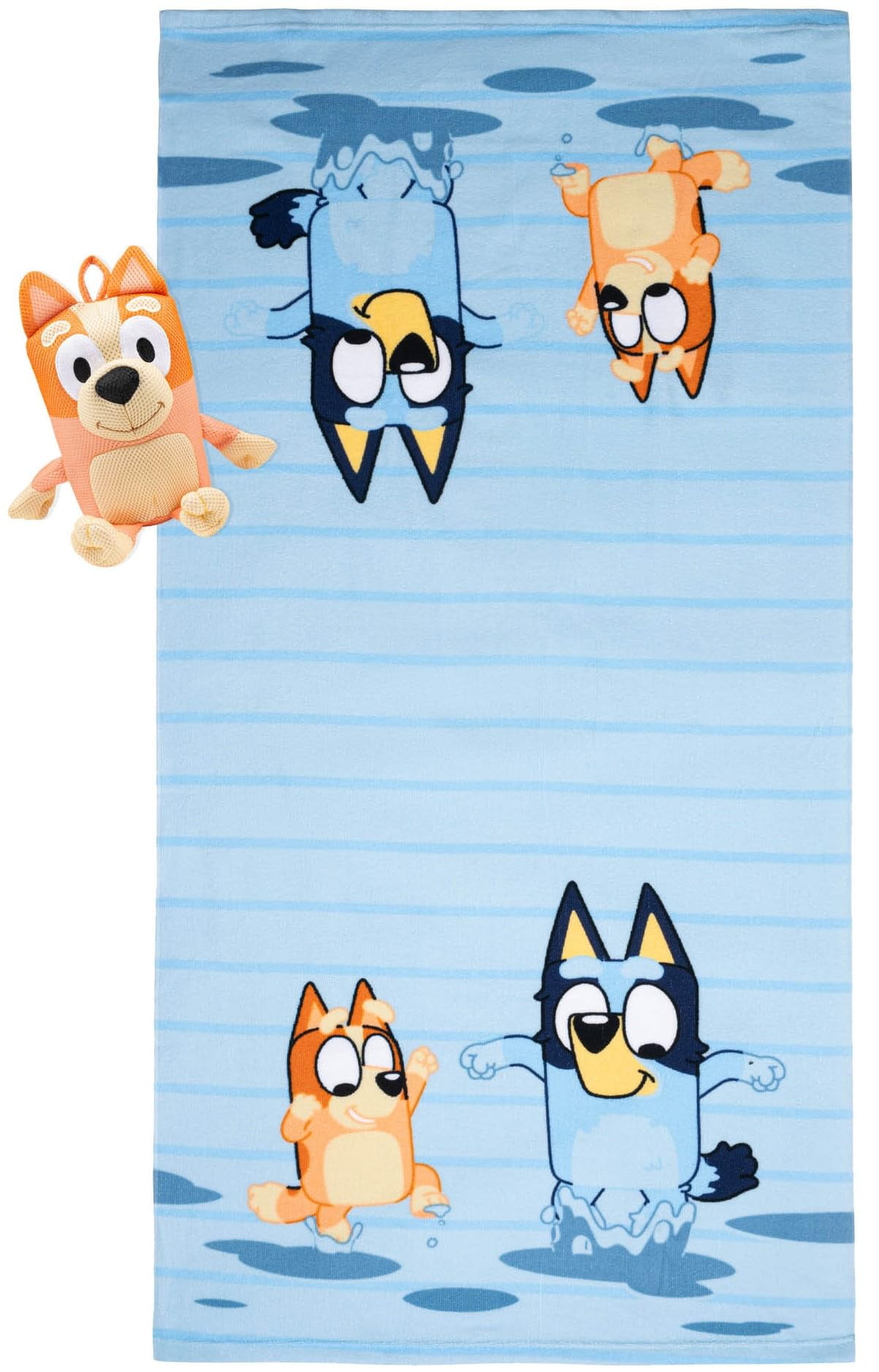 Jay Franco Bluey and Bingo Bath Towel & Bath Buddy Set - Kids Bathtub ...