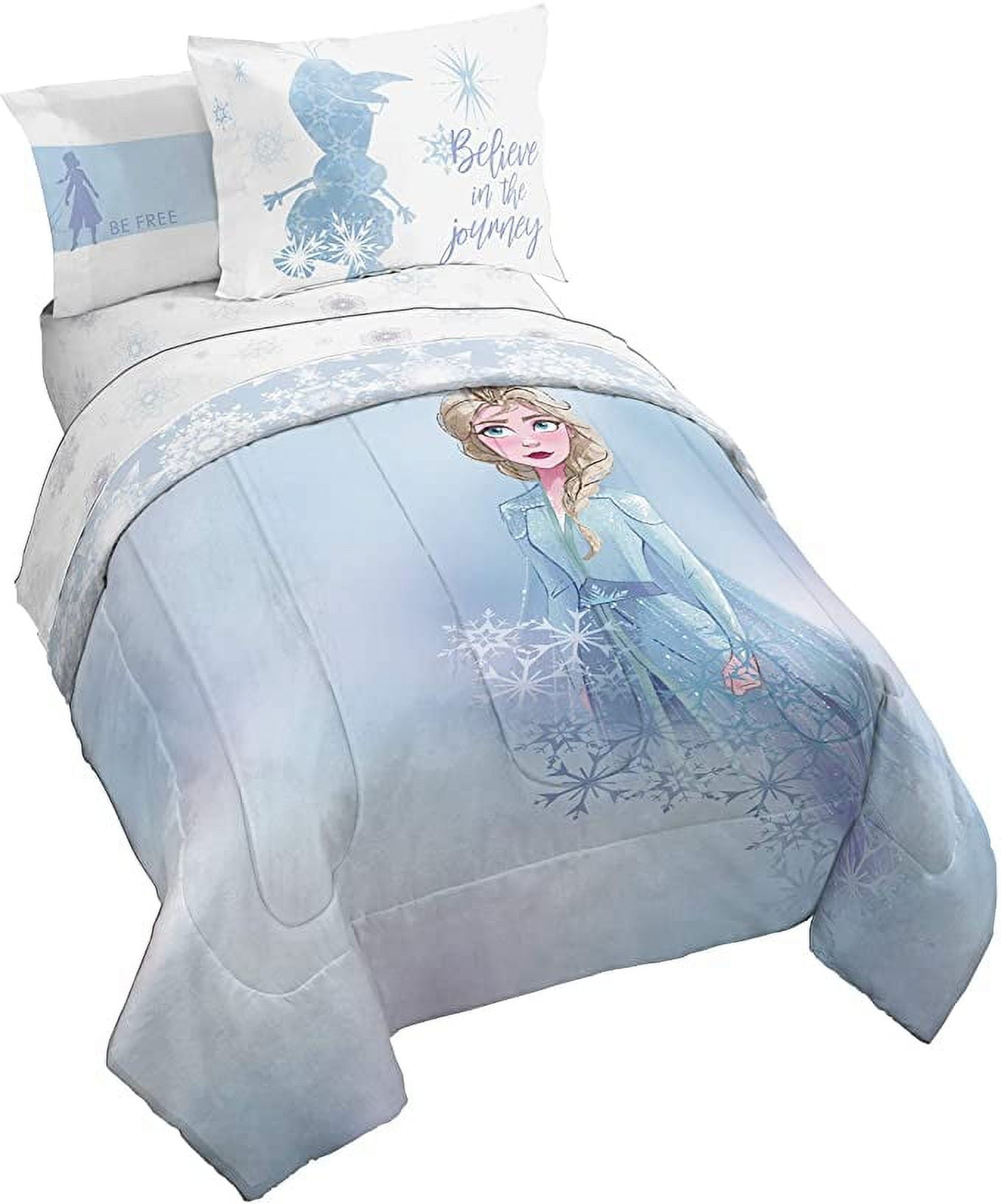 Jay Franco Disney Frozen 2 Elsa Twin Bed Set - 5 Piece, Reversible ...