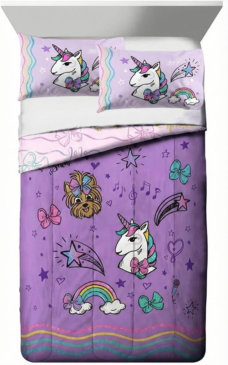 Jay Franco JoJo Siwa Sparkle 5-Piece Full Sheet Set – Includes 1 Flat ...