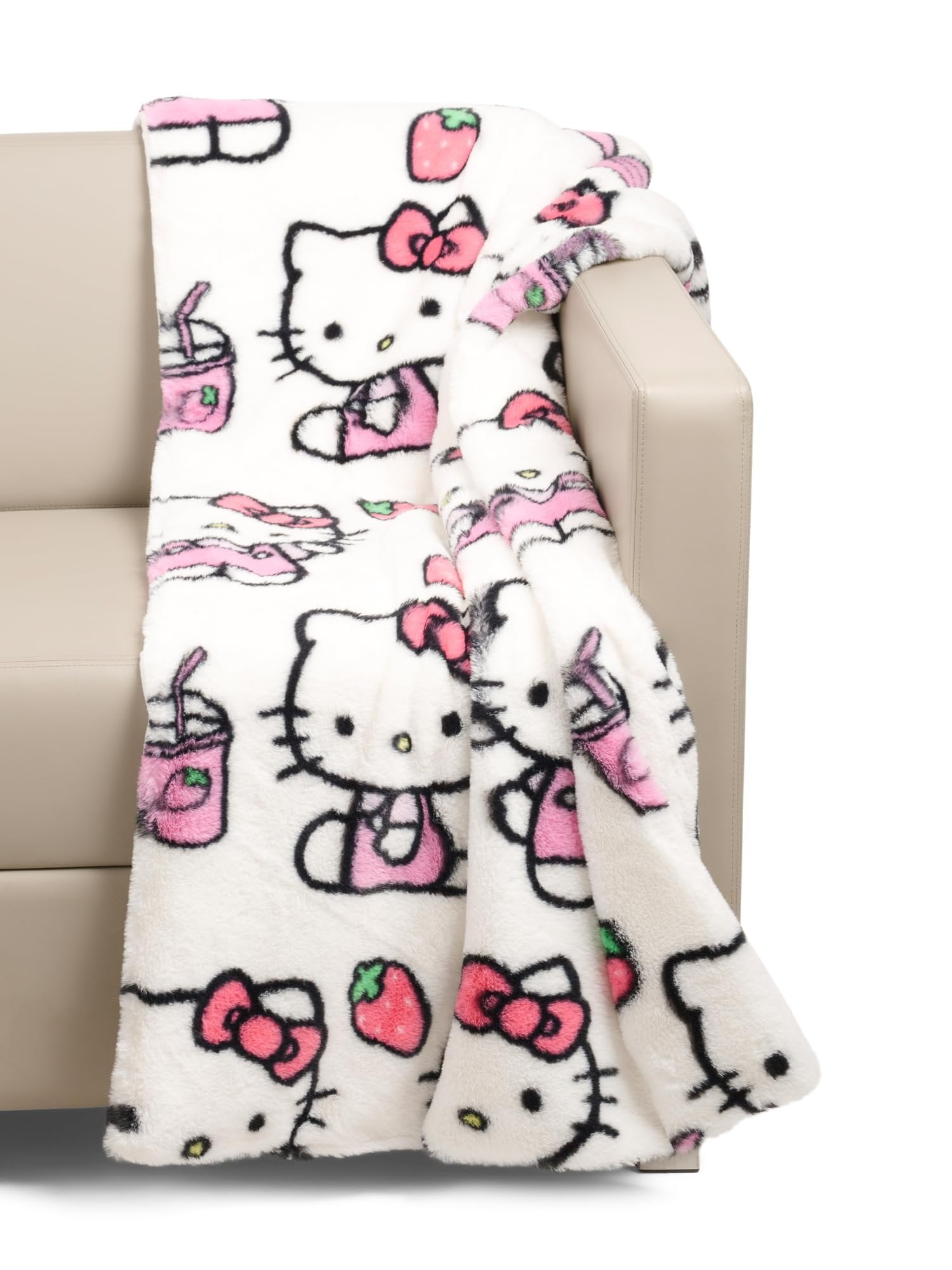 Jay Franco & Sons, Inc. Hello Kitty Blankets and Throws White Faux Fur ...