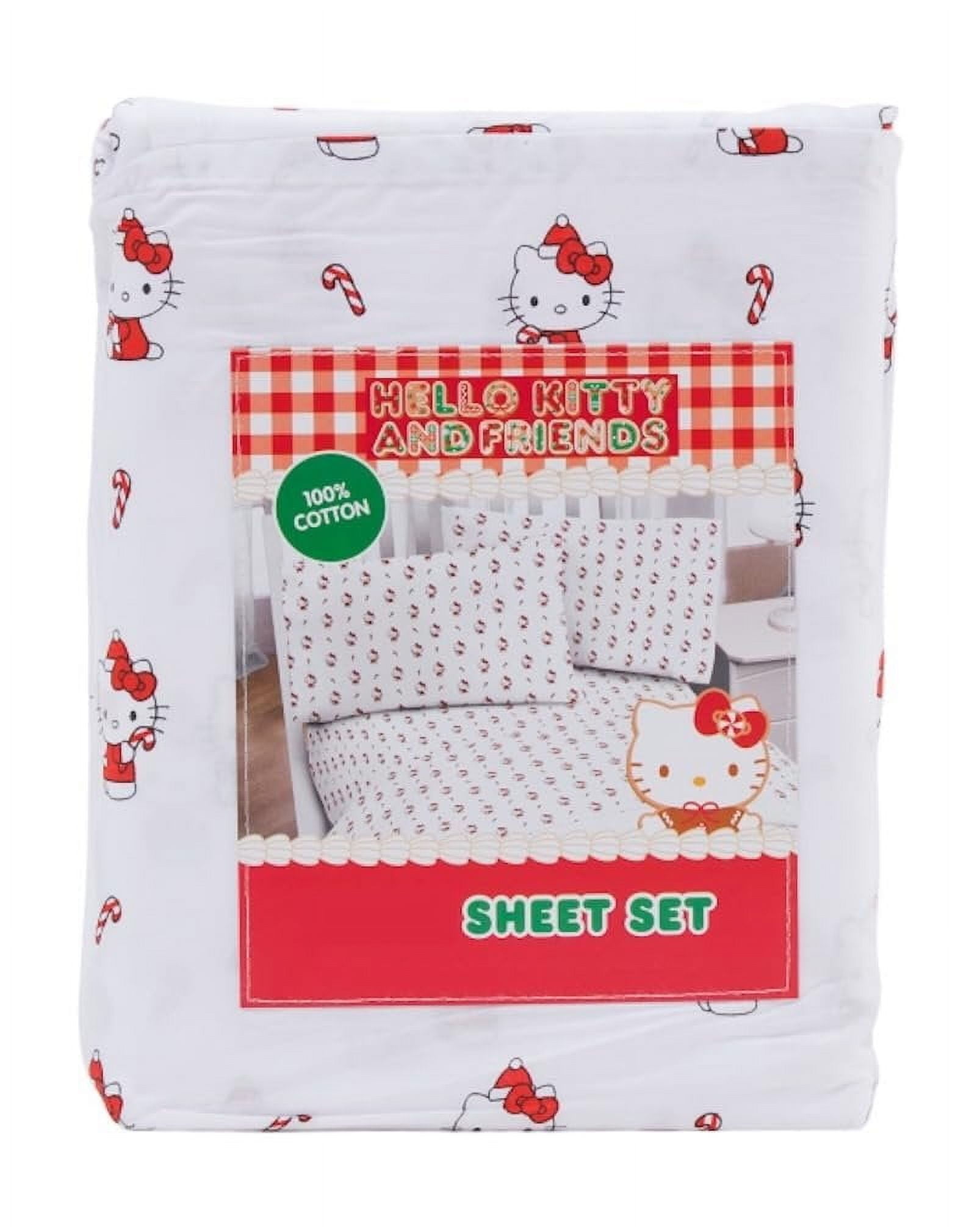 Jay Franco & Sons, Inc. Hello Kitty Christmas Cotton Sheet Set White ...