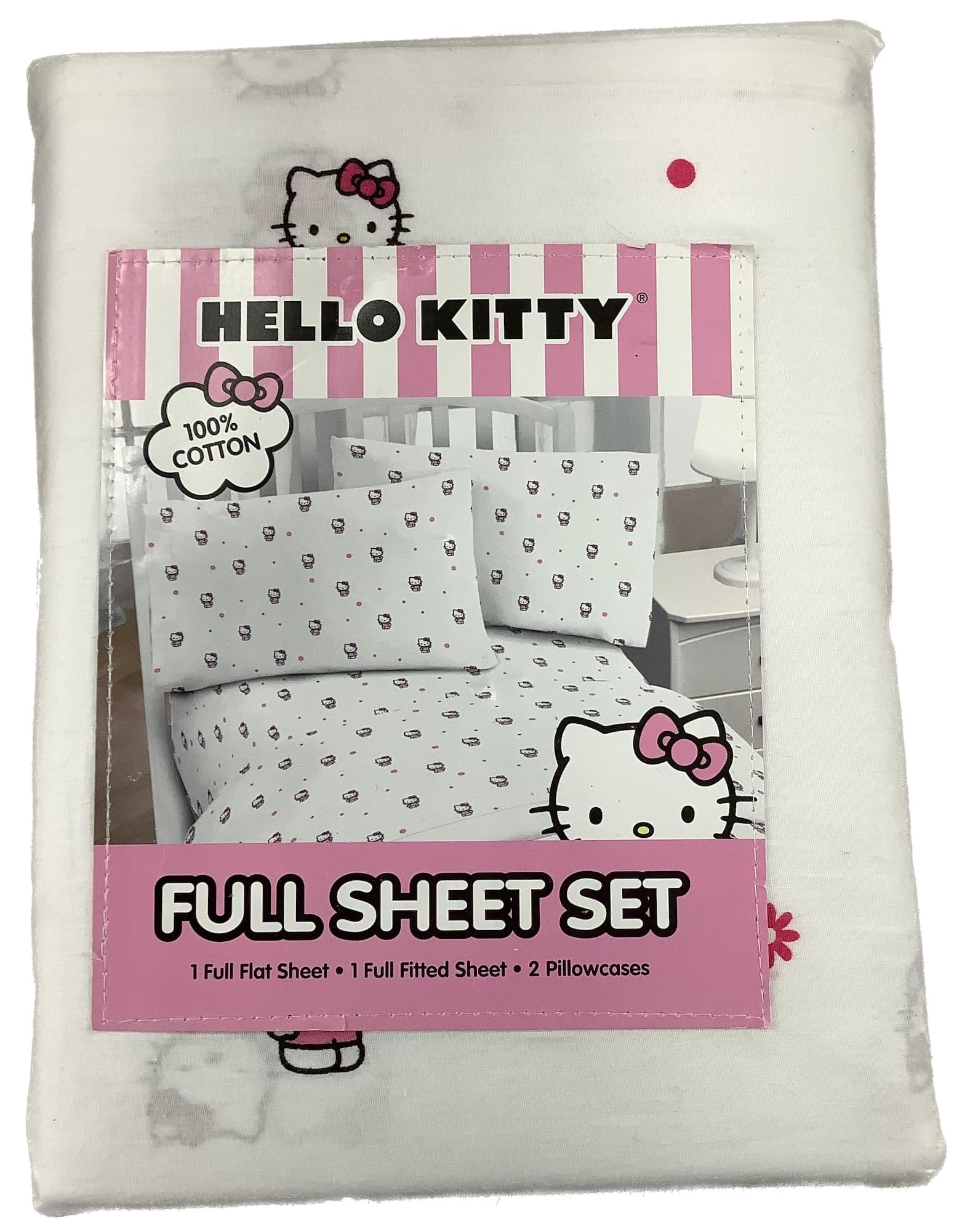 Jay Franco & Sons, Inc. Hello Kitty Cotton Sheet Set White - Daisies ...