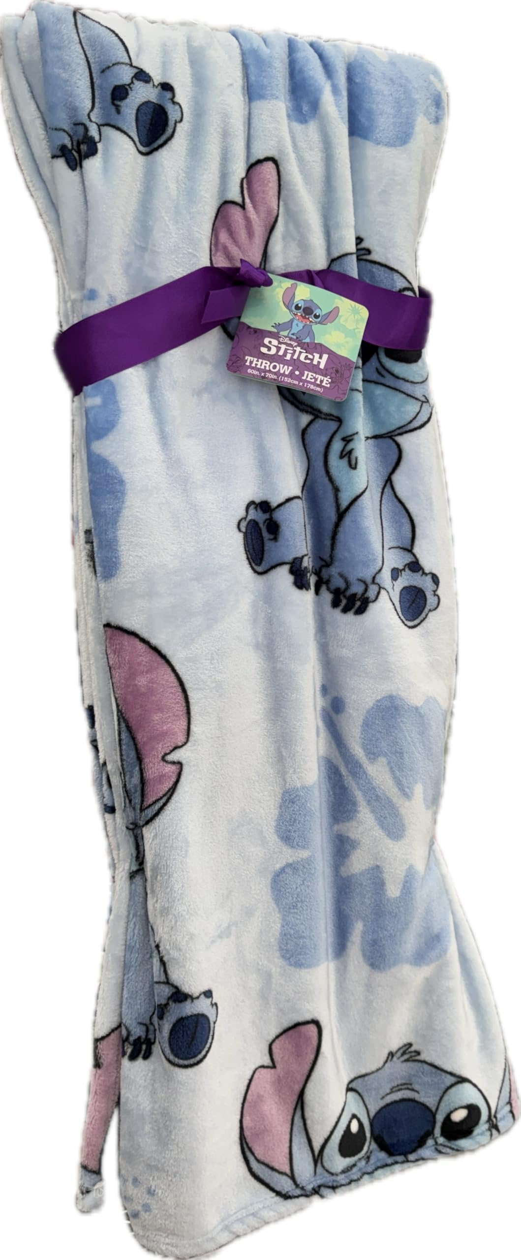 Jay Franco & Sons, Inc. Stitch Throws Light Blue with Hibiscus Leaves ...