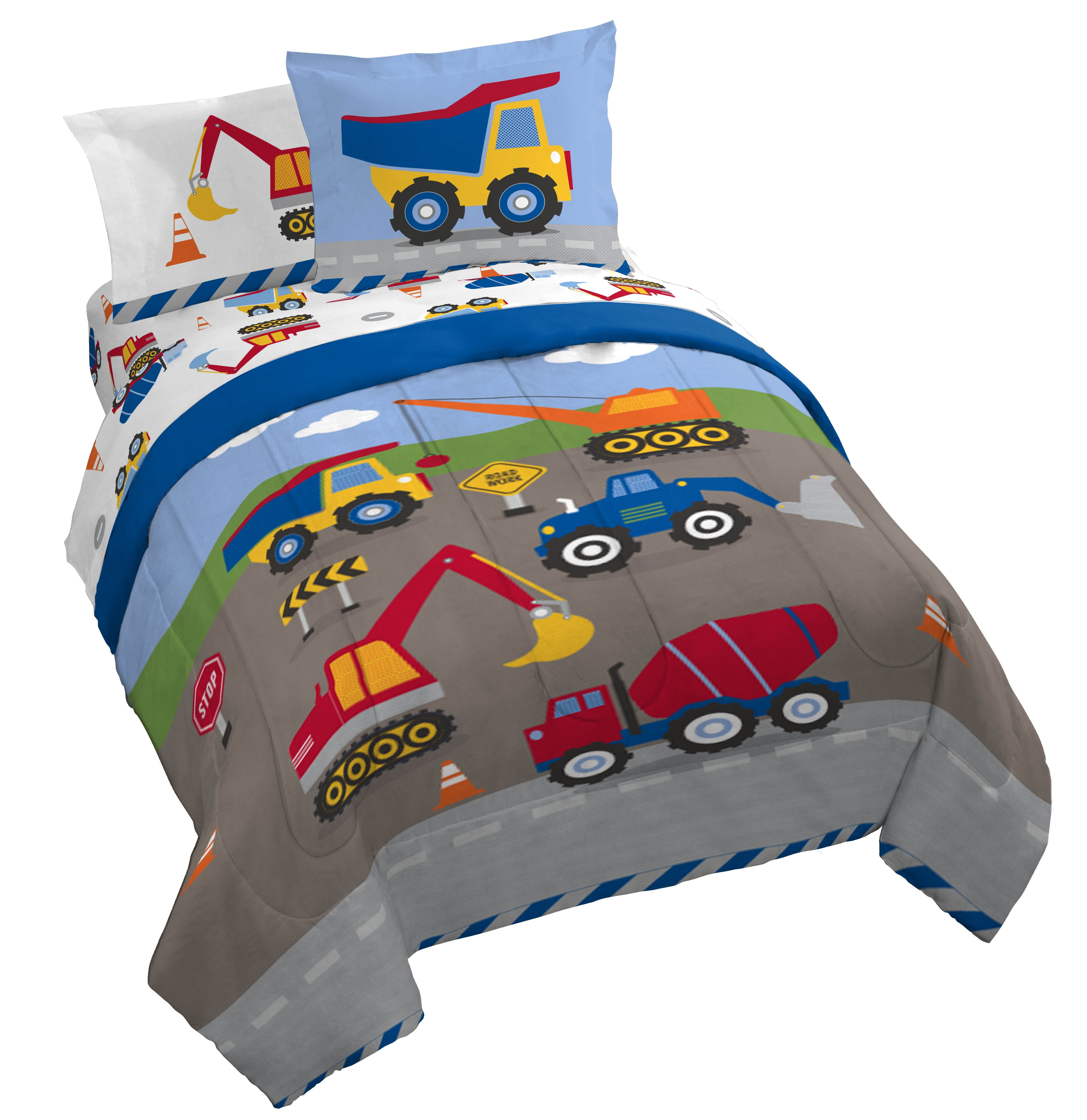 Jay Franco Sunny Side Up Construction Zone Twin Size Bed Set ...
