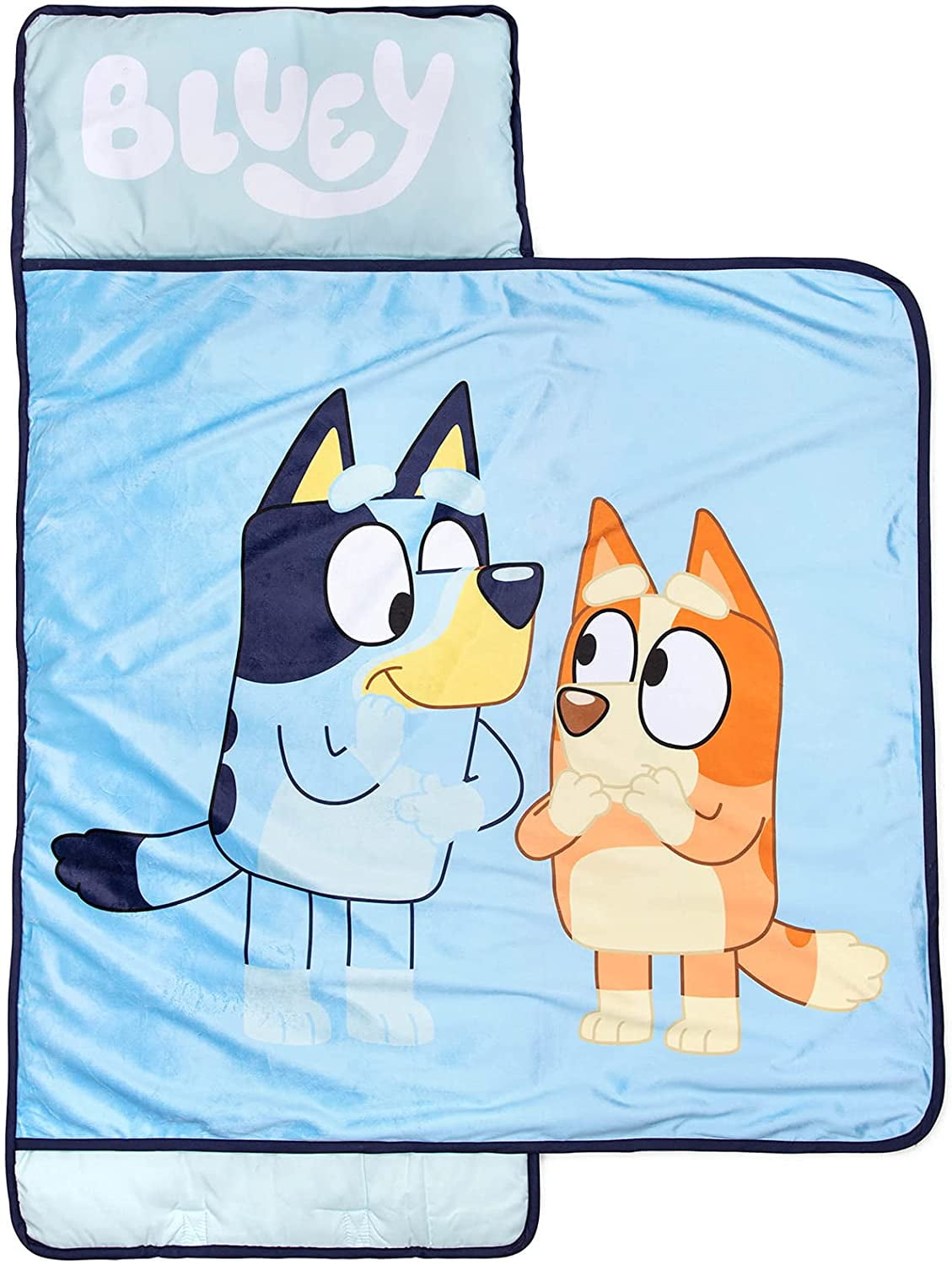 Bluey Sisters Preschoolers Nap Mat with Sleeping Bag, Built-in Pillow ...