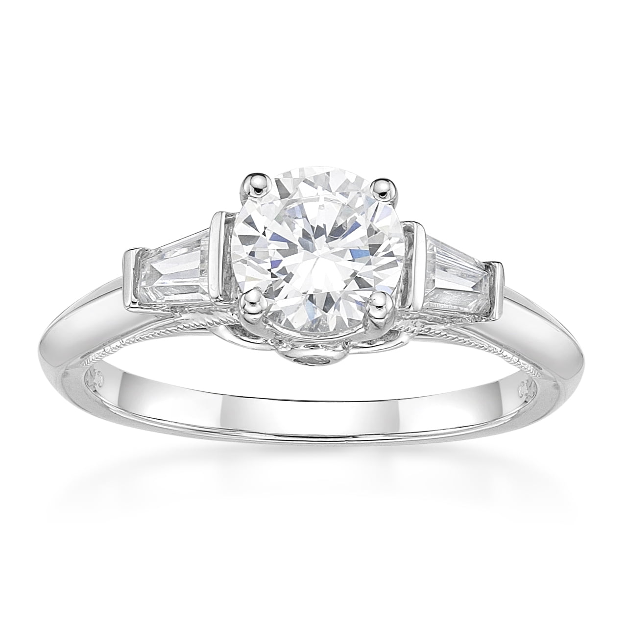 Jay Heart Designs 925 Sterling Silver Simulated White Diamond Ring ...