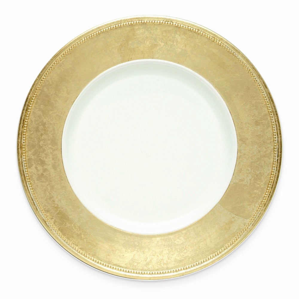 Jay Import Gold Leaf Rim with White Center Charger - Walmart.com