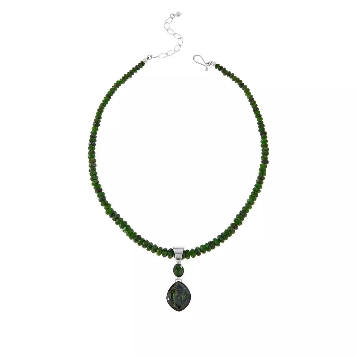 Jay King Sterling Silver Chrome Diopside Pendant Necklace. 21 ...
