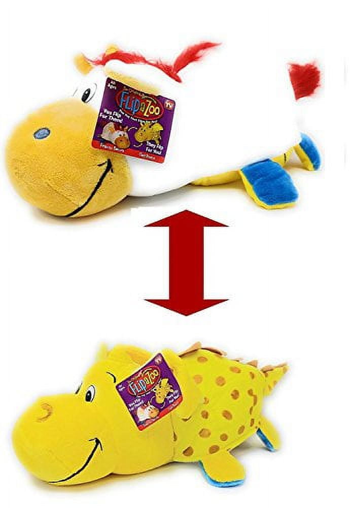 Jay@Play FlipaZoo 16' Two-Sided Stuffed Animal Pillow, Princess Unicron ...