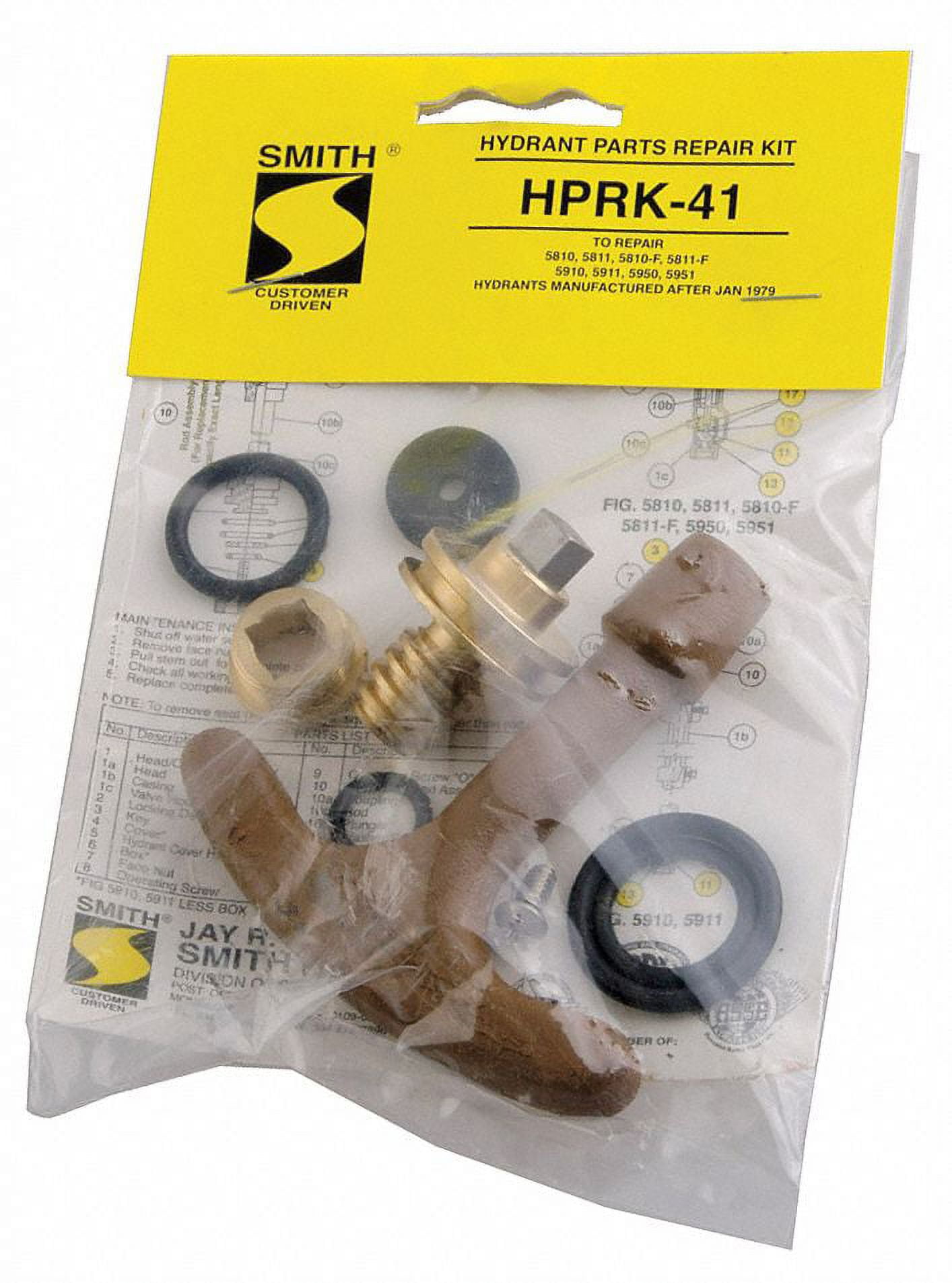 Jay R. Smith Manufacturing Hydrant Parts Repair Kit HPRK-41 - Walmart.com