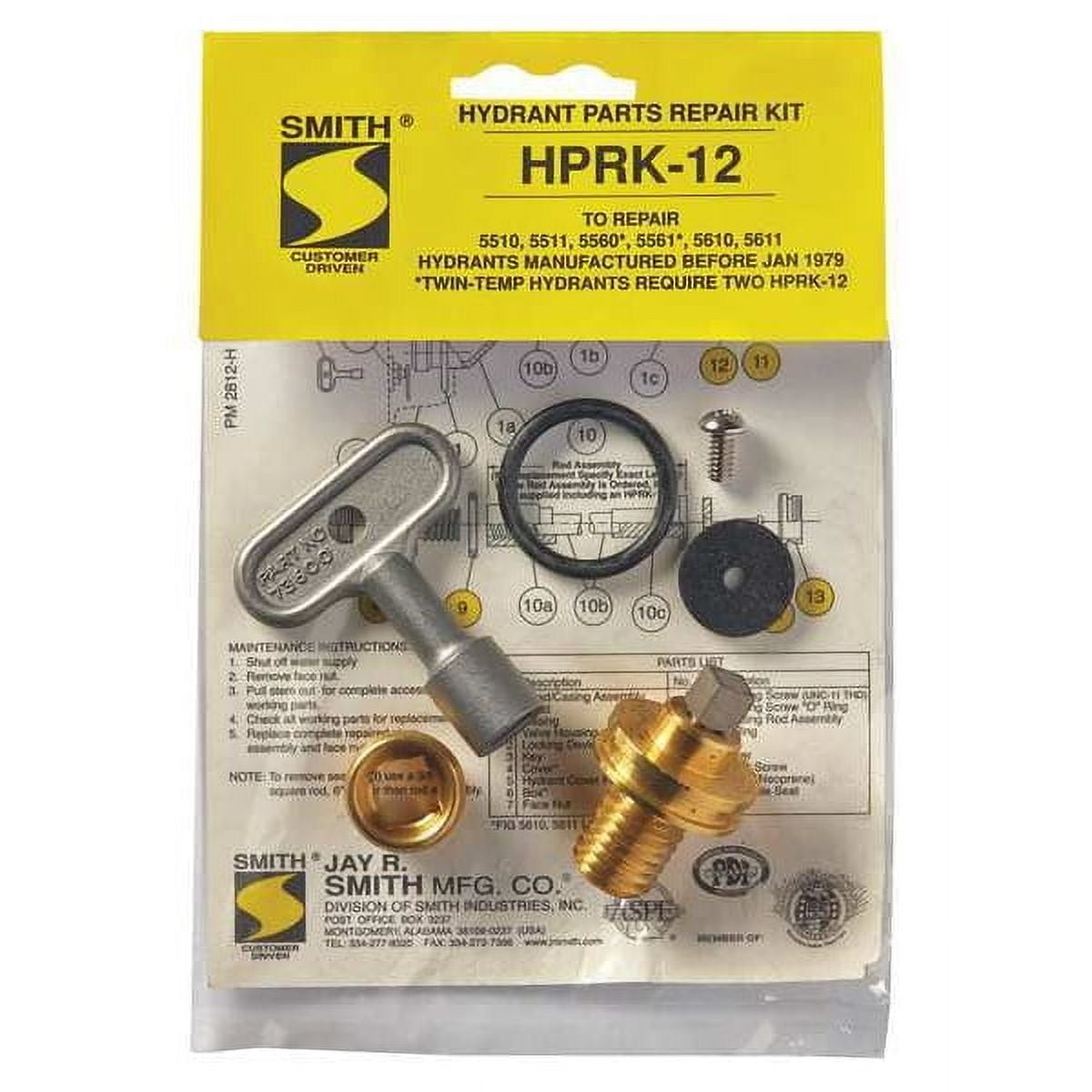 Jay R. Smith Manufacturing Hydrant Repair Kit HPRK-12 - Walmart.com
