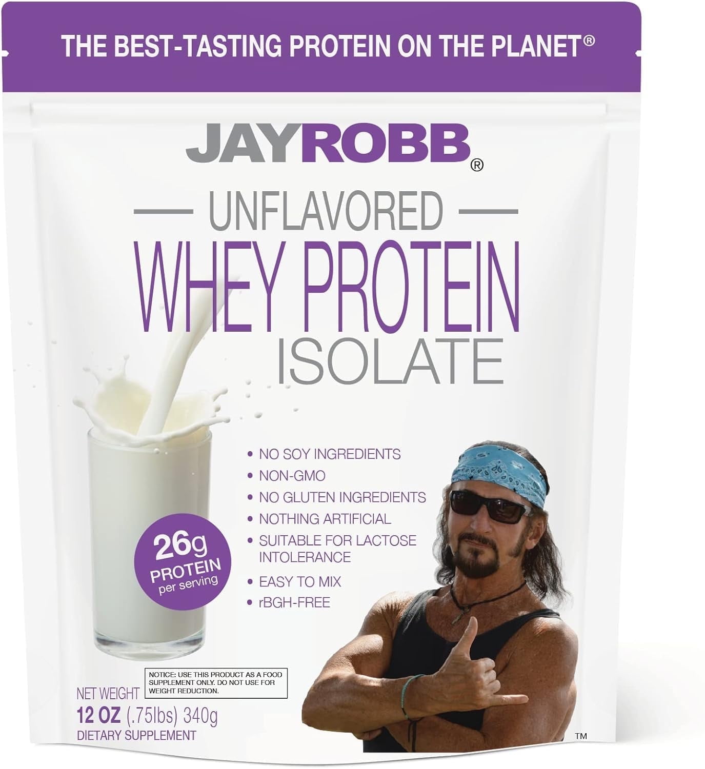 Jay Robb Whey Protein Isolate Unflavored - 12 oz - Walmart.com