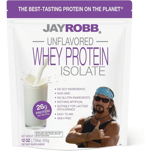 Jay Robb Whey Protein Isolate Unflavored - 12 oz - Walmart.com