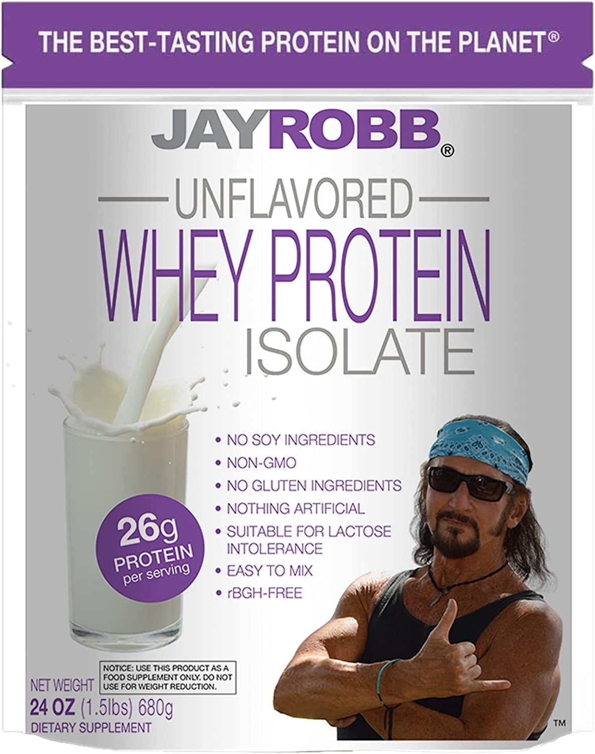 Jay Robb Whey Protein Isolate Unflavored - 24 oz Pack of 2 - Walmart.com