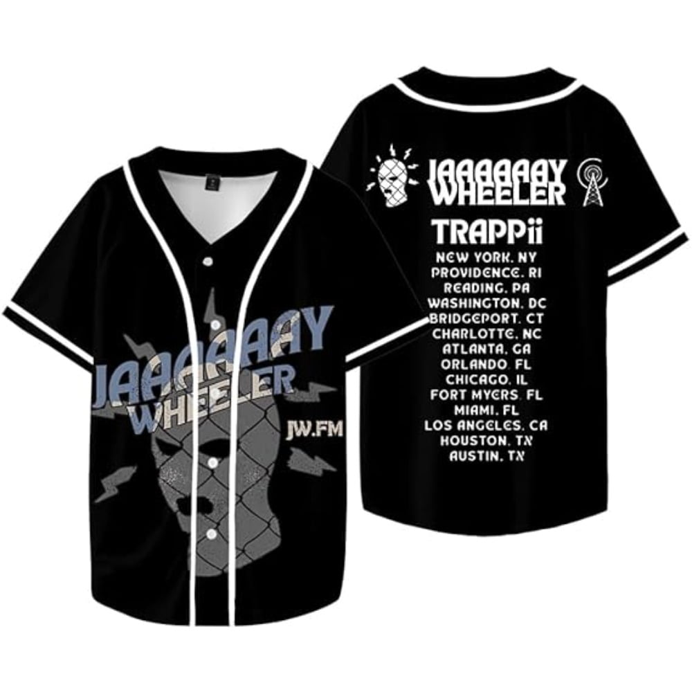 Jay Wheeler 2024 TRAPPii Tour Merch Baseball Jersey Shirt V-Neck Women ...