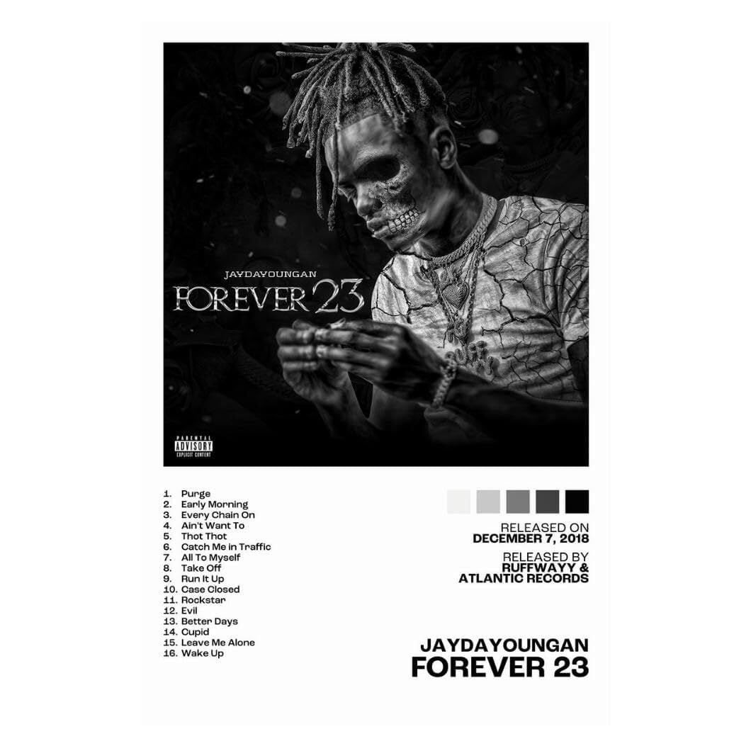 JayDaYoungan Forever 23 Album Cover Music Poster Rap Home Decor For ...