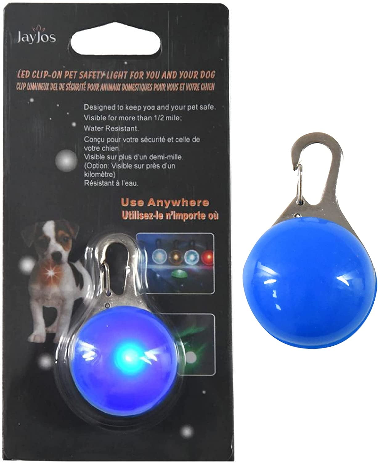 JayJos Clip-on Pet Safety Light, LED Glow in Dark Lights for Pets ...
