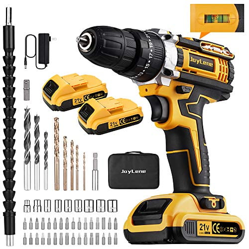 JayLene 21V Cordless Drill Set,Power Drill 59Pcs with 3/8 Inch Keyless ...