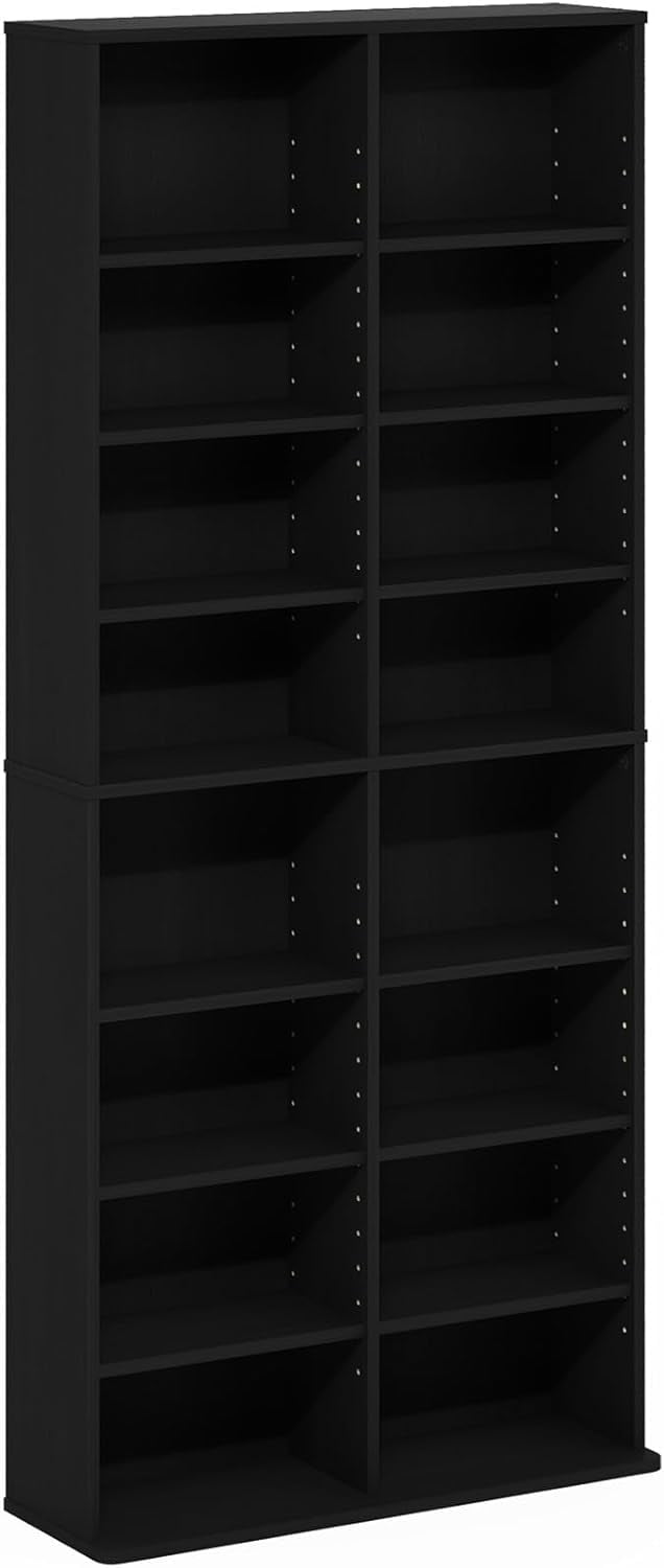 Jaya 16-Shelf Multimedia Media Storage Tower Rack with Adjustable ...