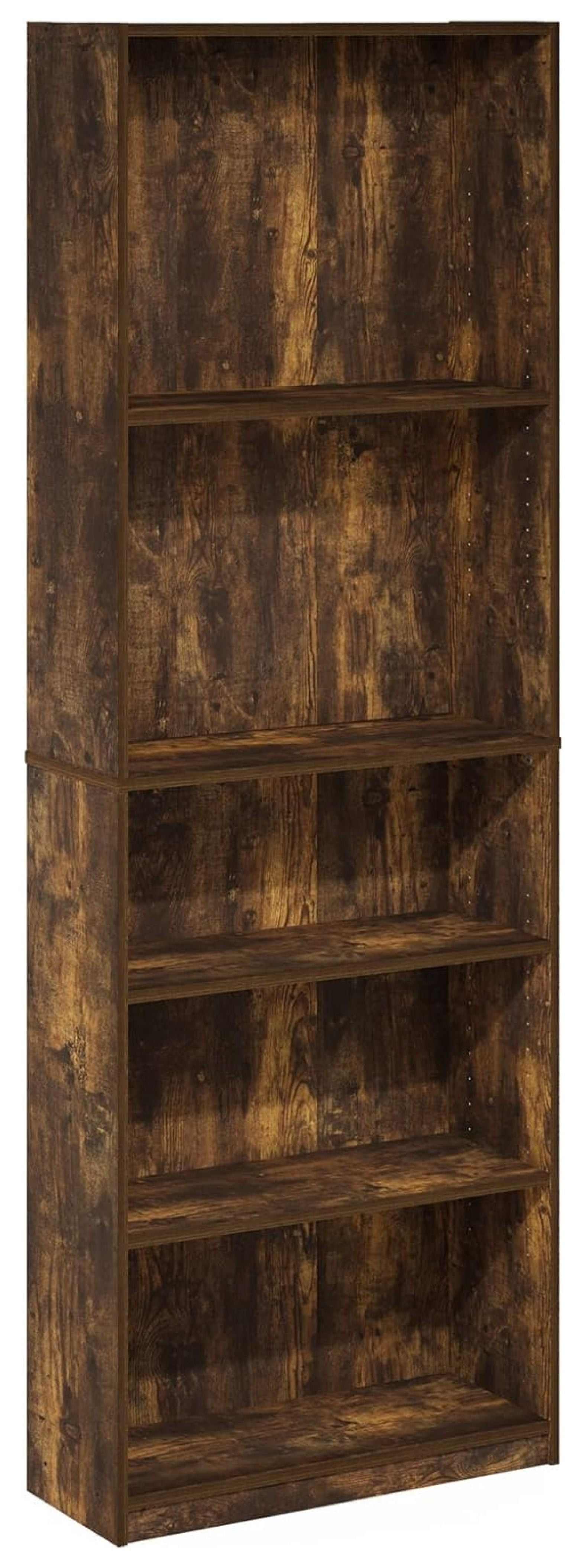 Jaya Adjustable Shelf Bookcase, 5-Tier, Amber Pine - Walmart.com