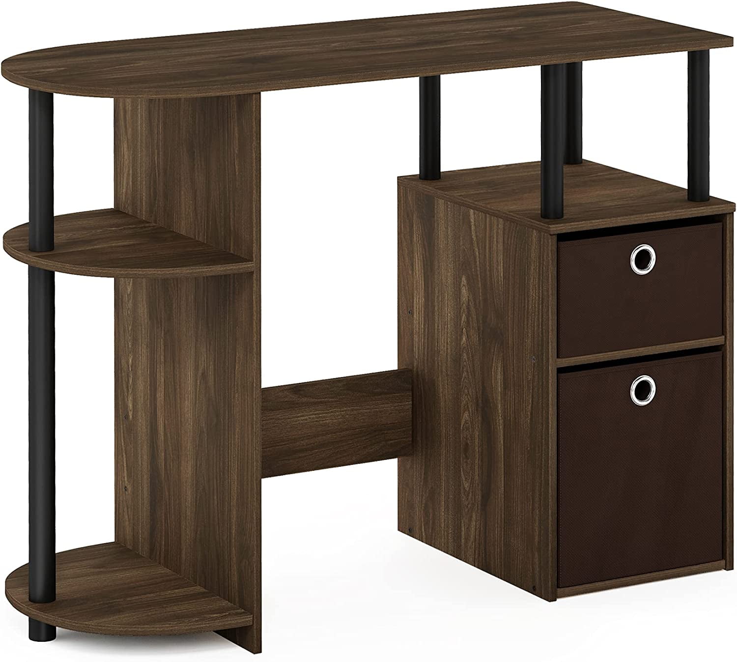 Jaya Computer Study Desk with Bin, Brown - Walmart.com