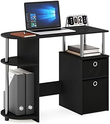Jaya Simplistic Computer Study Desk, Americano/Chrome/Black - Walmart.com