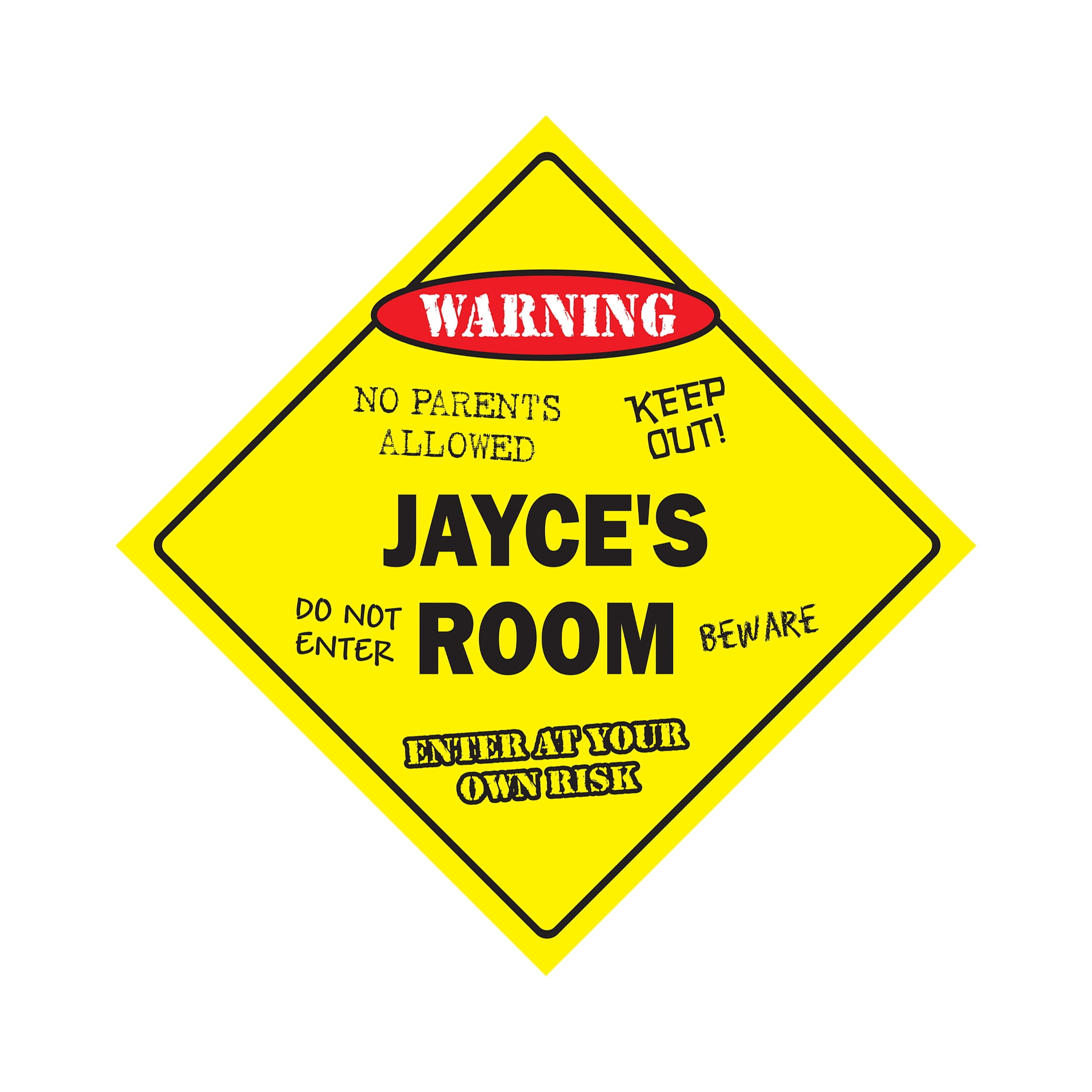 Jayce's Room Sign Crossing Zone Xing | Indoor/Outdoor | 12" Tall kids ...
