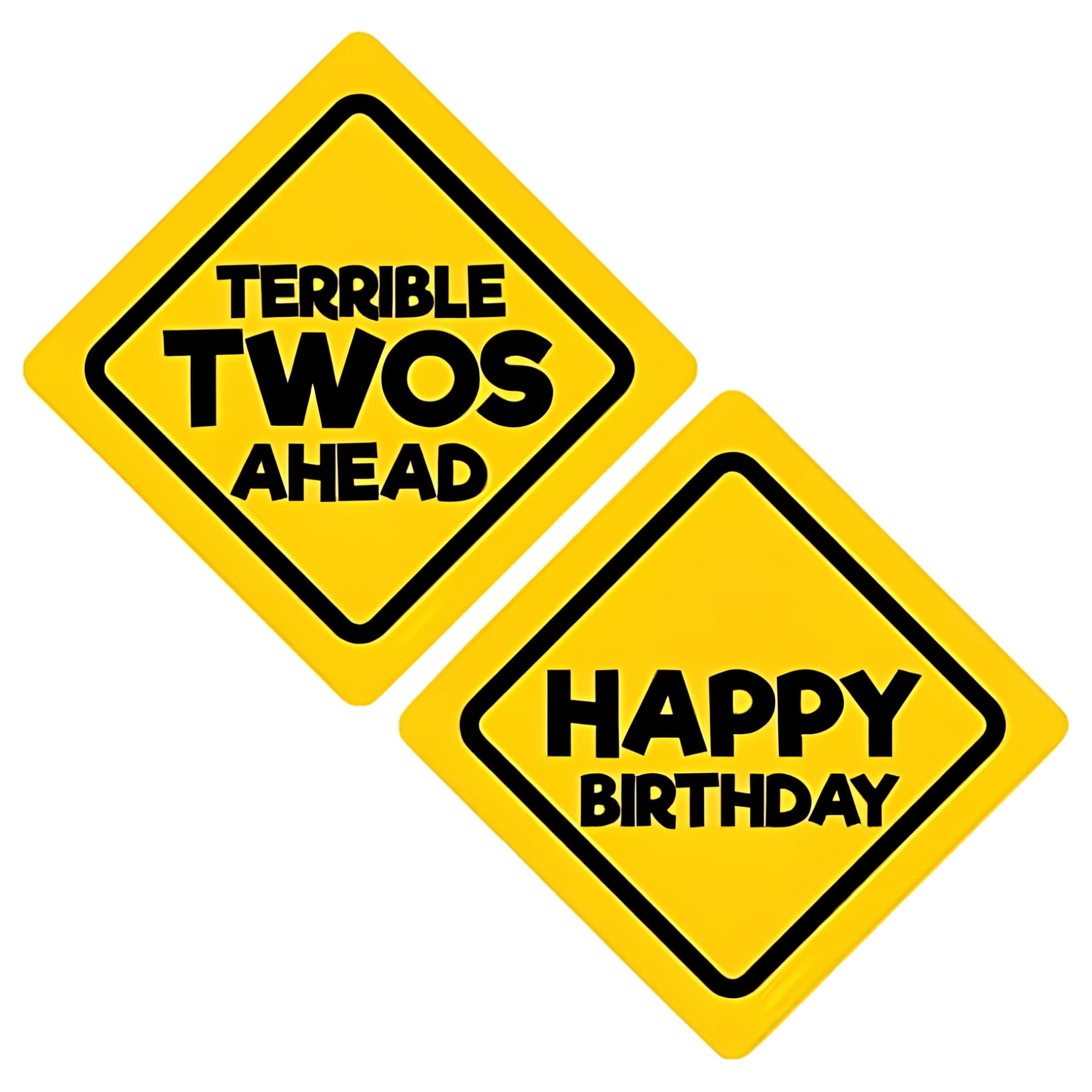 Jayd Products, Terrible Twos Ahead Construction Birthday Caution Signs ...