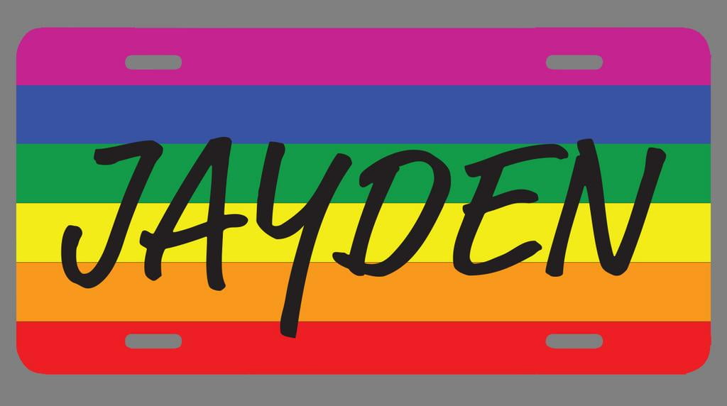 Jayden Name Pride Flag Style License Plate Tag Vanity Novelty Metal ...