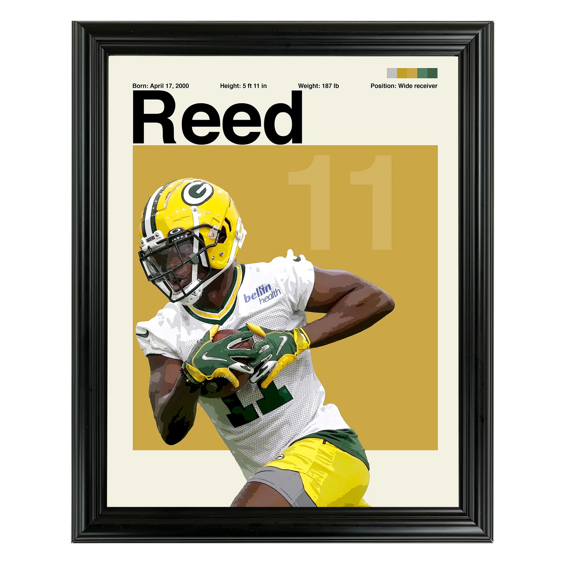 Jayden Reed Framed Sports Art Photo by Thomas Maxwell - Walmart.com