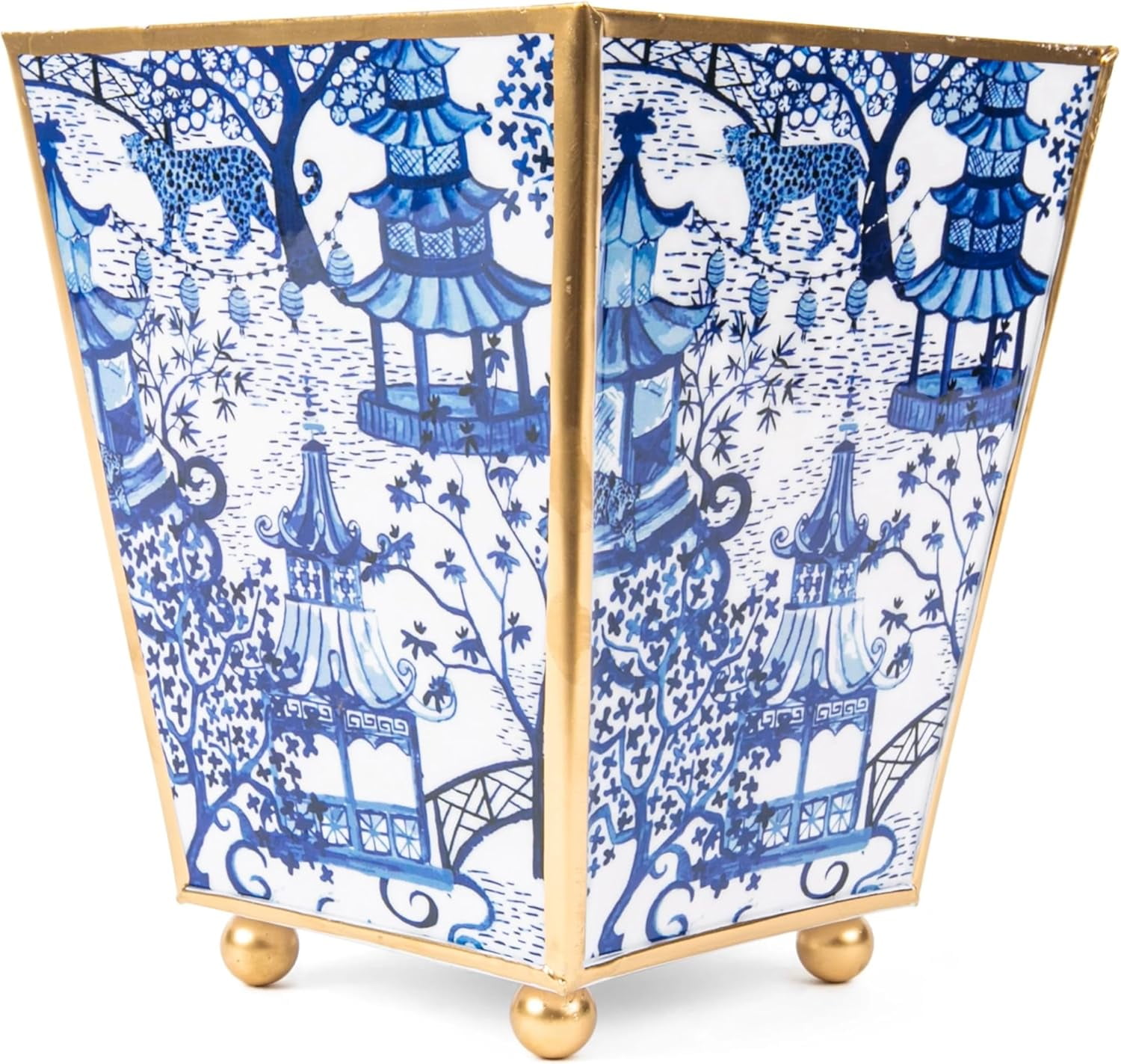 Jaye's Studio Decorative Blue and White Planter Pot, Square Planters ...