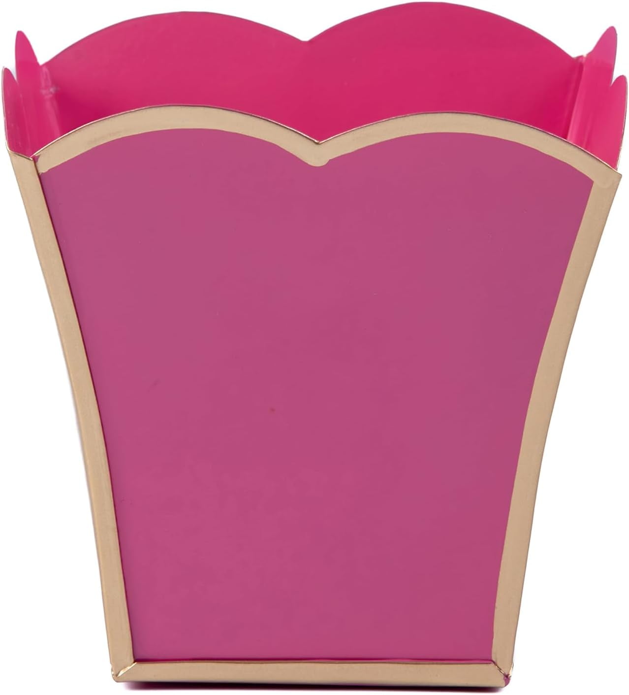 Jaye's Studio Decorative Square Cachepot Flower Pot, House Plant Pot Indoor, Modern Scalloped ...