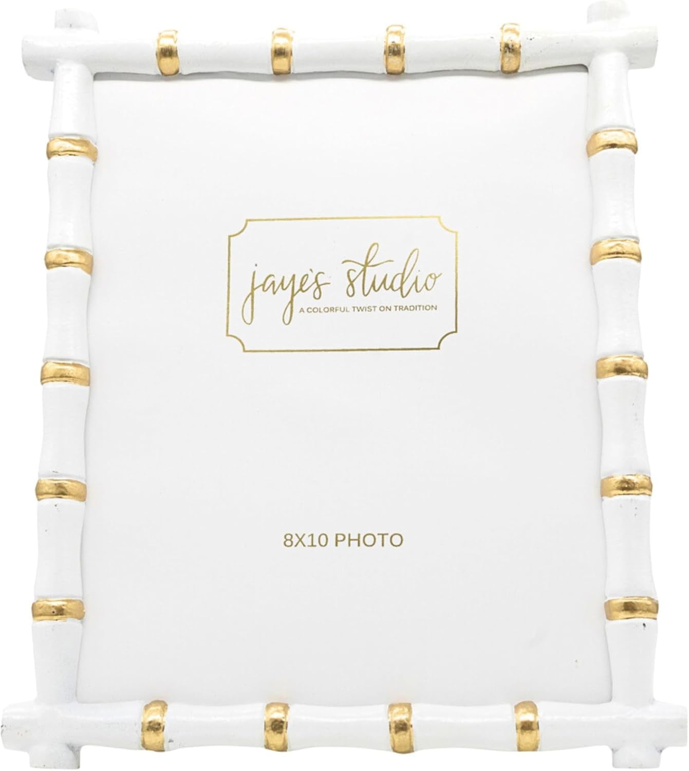 Jaye's Studio Gracie Decorative Picture Frame White Photo Frame 8x10 Gold Bamboo Frame, Glass ...